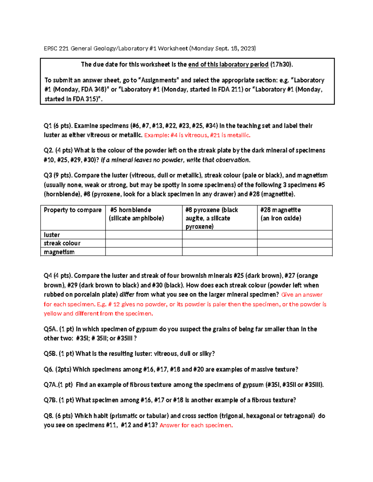 EPSC 221 Lab 1 Worksheet-Monday-2023 - EPSC 221 General Geology ...