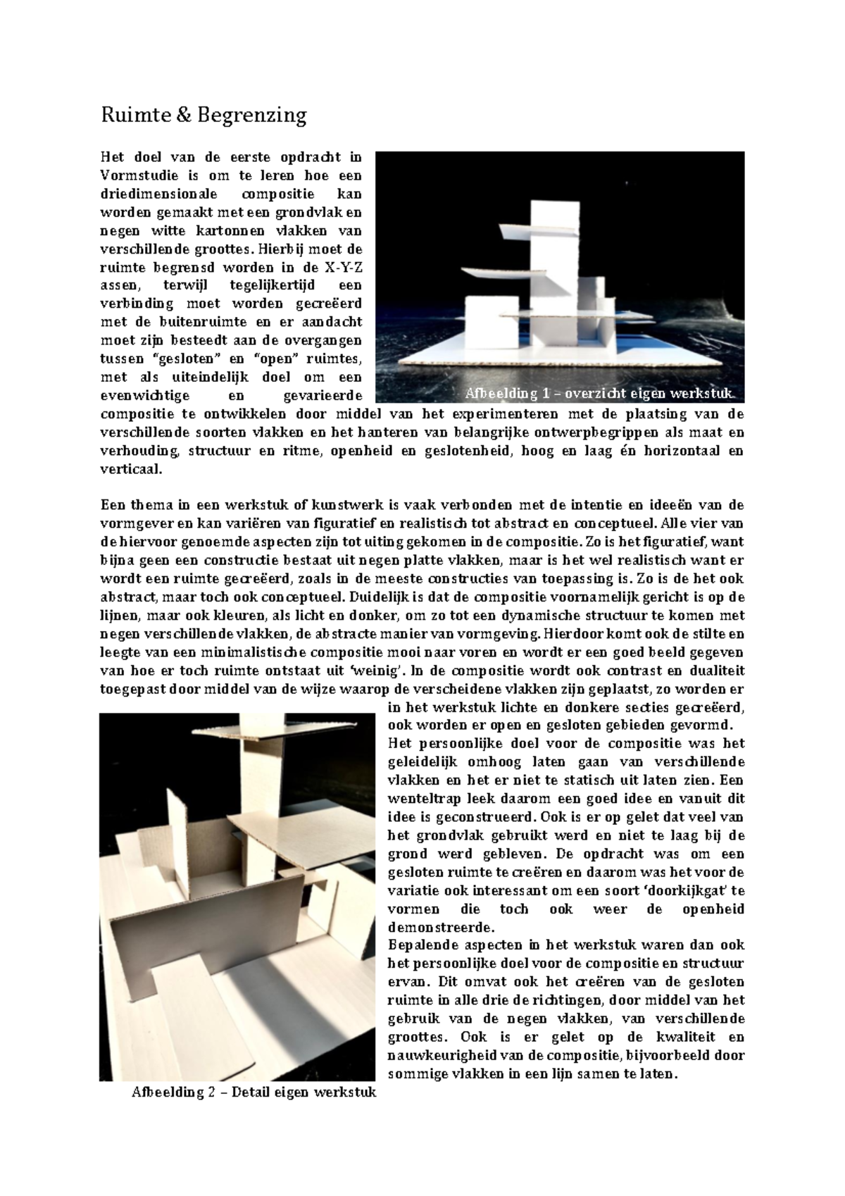 Ruimte en begrenzing Opdracht A OV1 - Ruimte & Begrenzing Het doel van ...