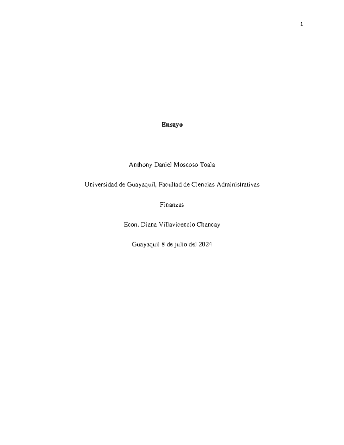 Asfasfasf - asdasd - Ensayo Anthony Daniel Moscoso Toala Universidad de ...