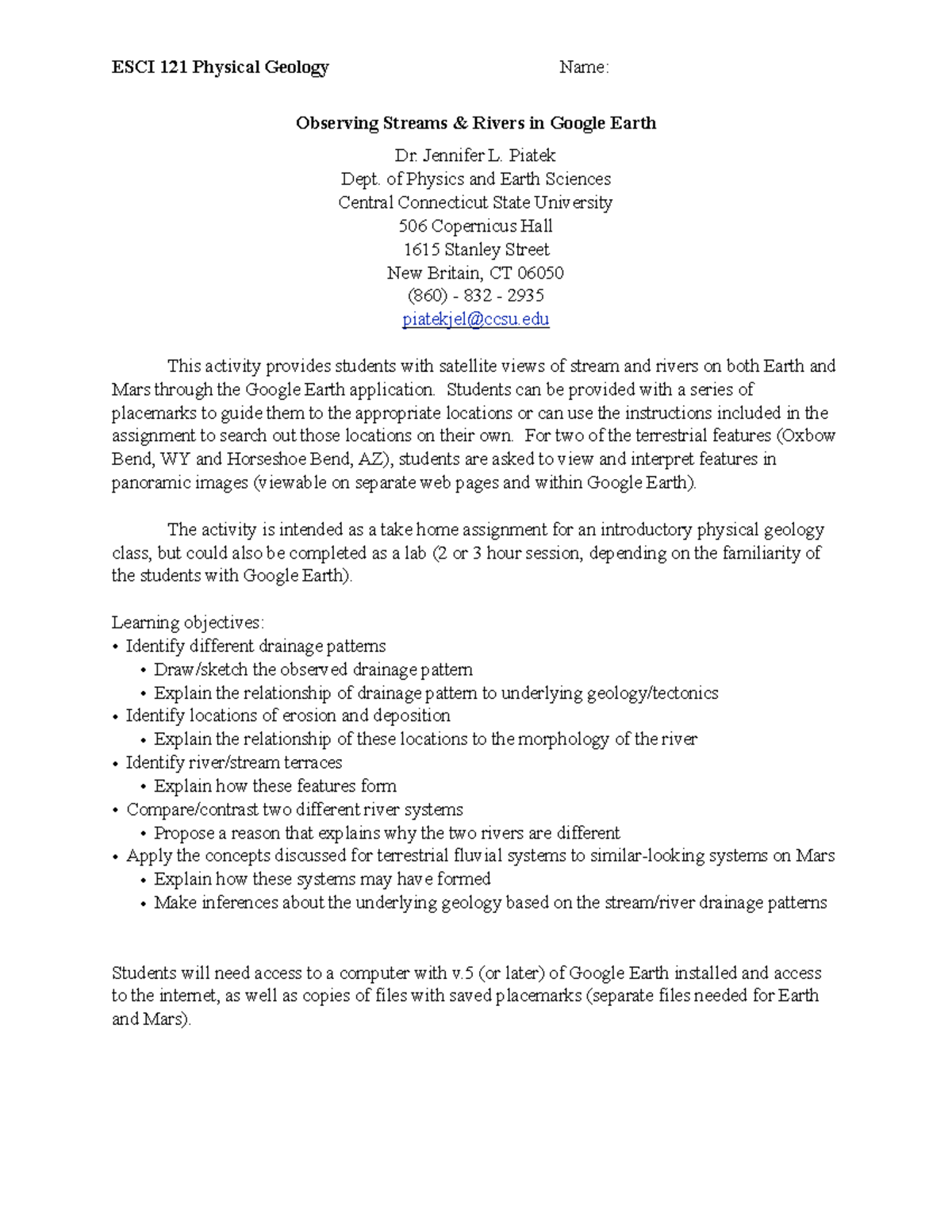 Answer key rivers google - Observing Streams & Rivers in Google Earth ...