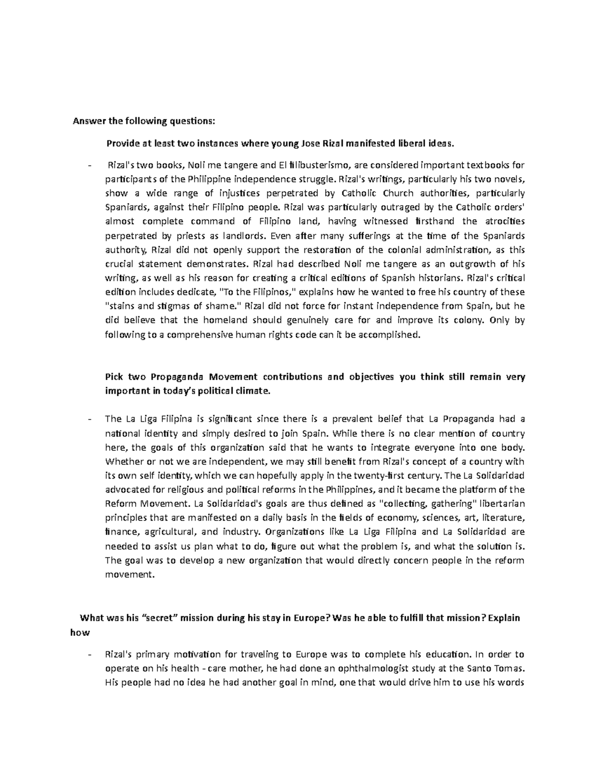 M3 Post task Critical Thinking - Answer the following questions: Provide at least two instances ...