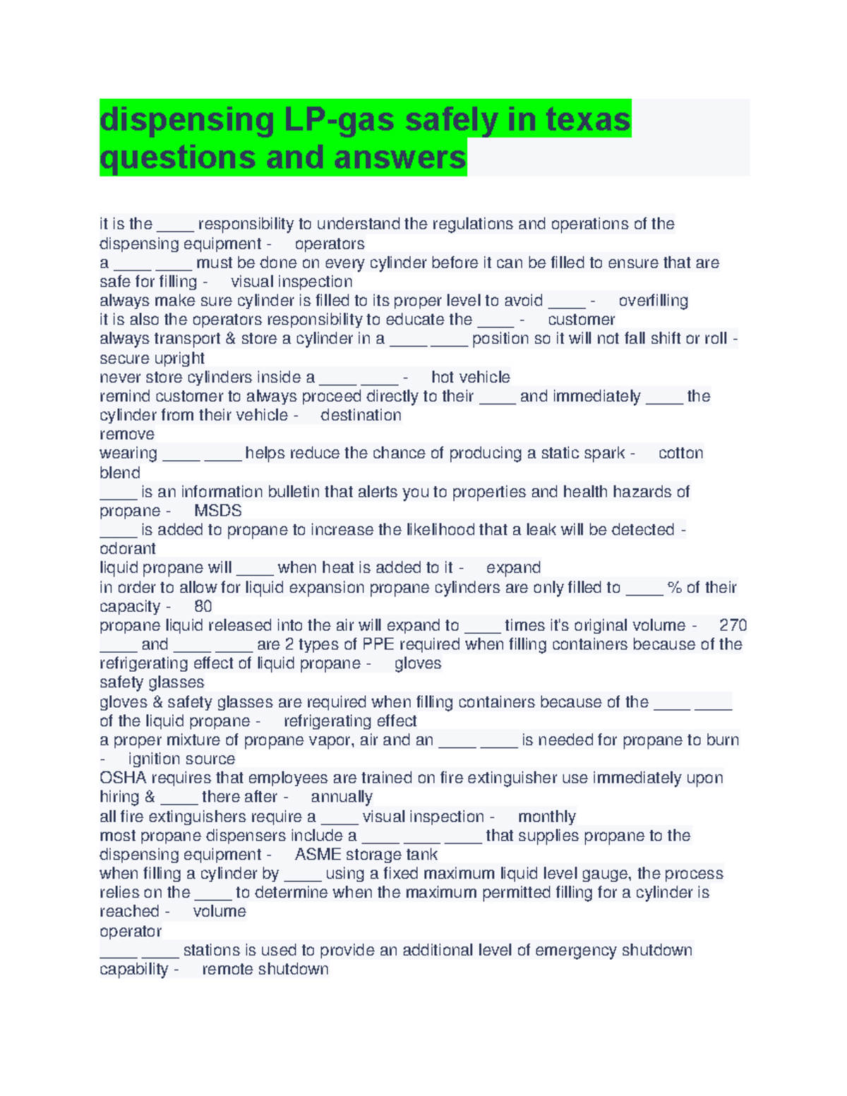Dispensing LP - dispensing LP-gas safely in texas questions and answers ...