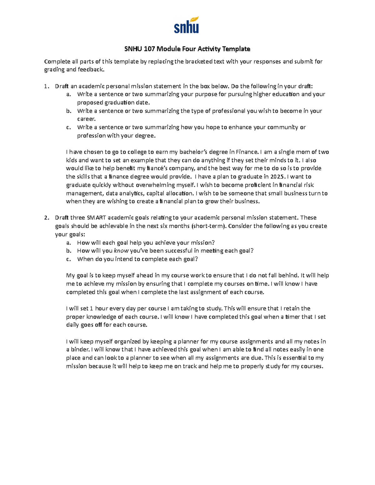 SNHU 107 Module Four Activity Template (1) - SNHU 107 Module Four ...