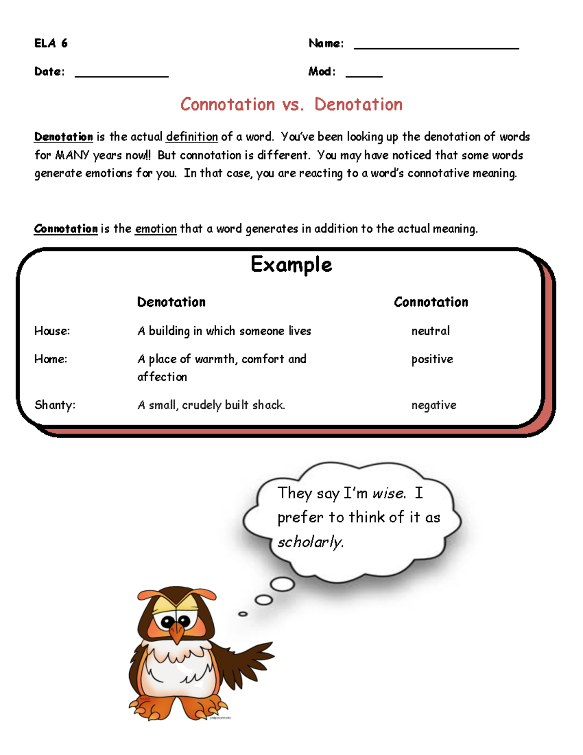 Connotativeversus Denotative MeaningsConnotativeversus Denotative ...
