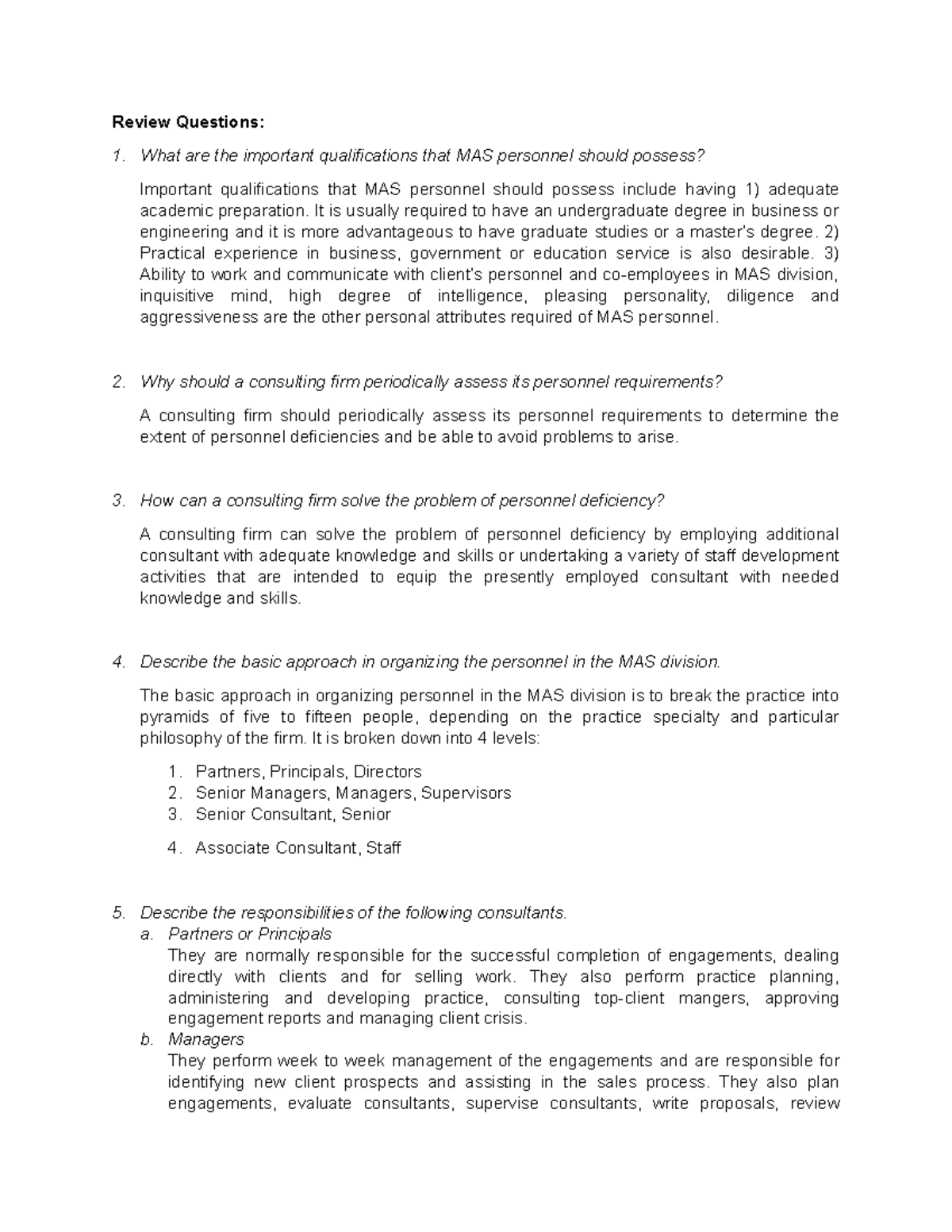 CHAP6 Seatwork - Review Questions: 1. What are the important ...