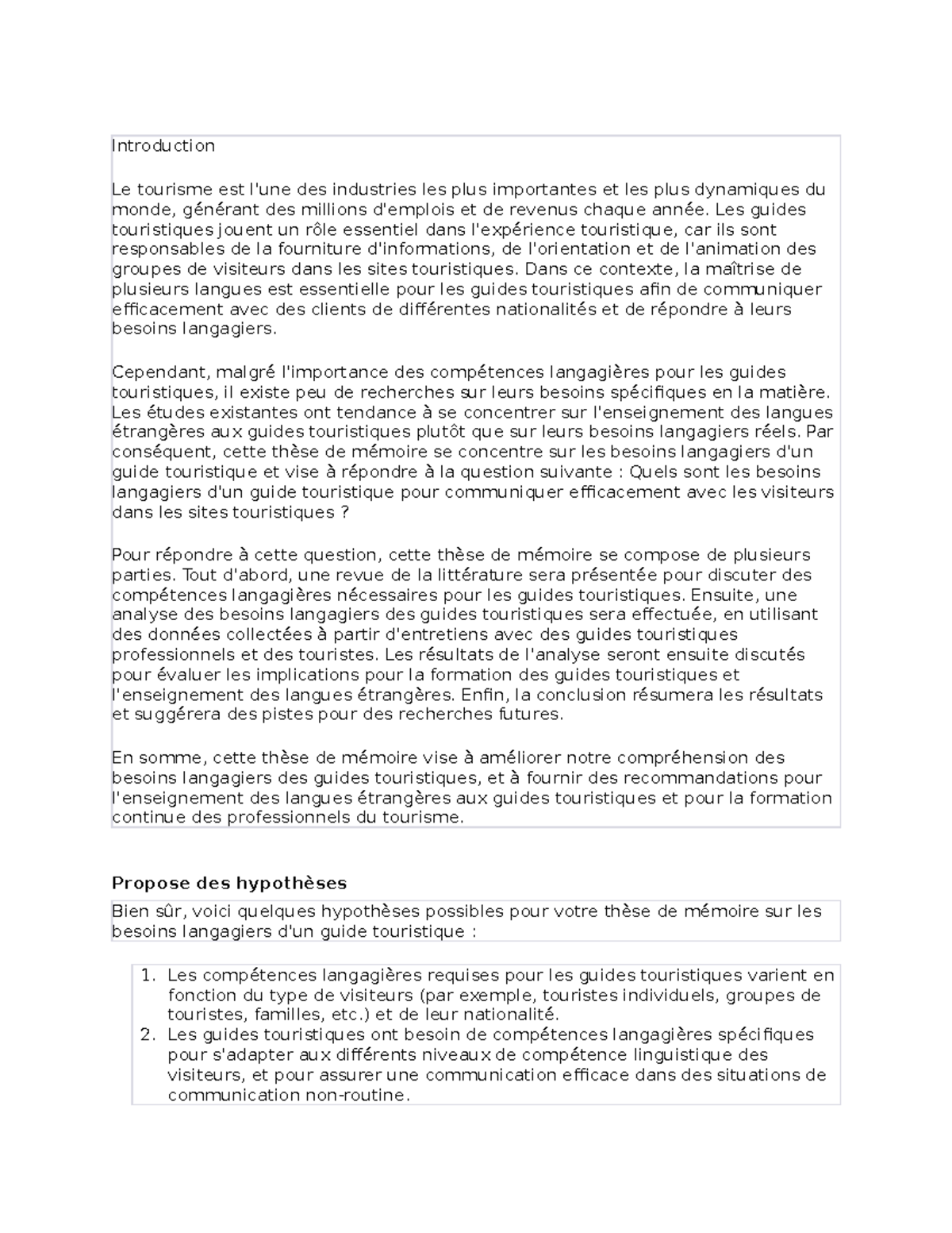 Introduction - Introduction Le tourisme est l'une des industries les ...