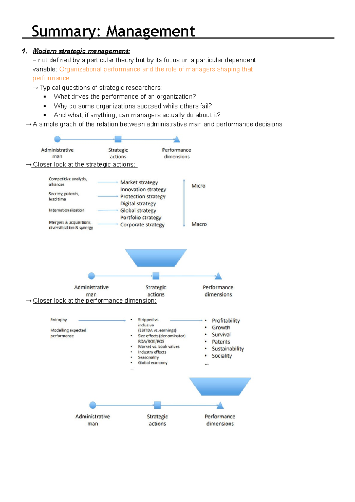 Management Summary - Summary: Management Modern strategic management ...