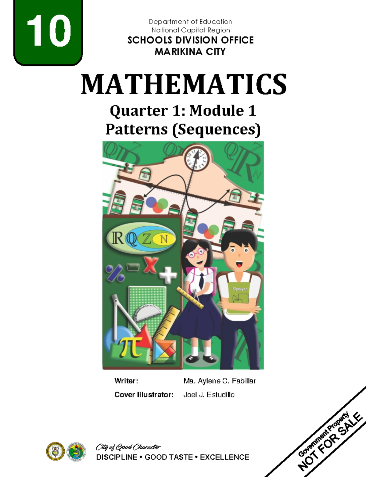 MATH GR10 QTR1- Module-1 - 1 Writer: Ma. Aylene C. Fabillar Cover ...