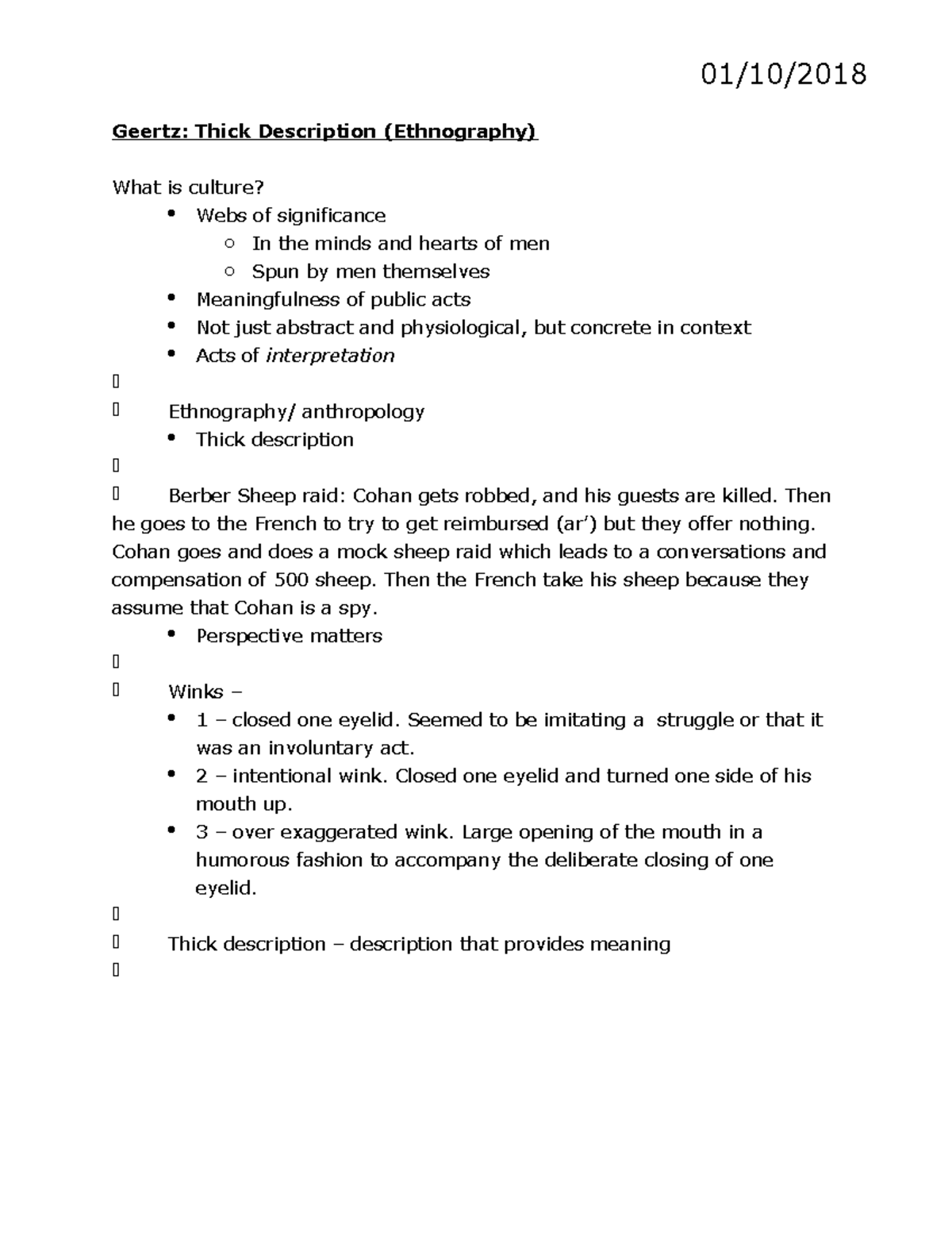 Ethnographic Research Design and Methods Class Notes - 01/10/2018 ...