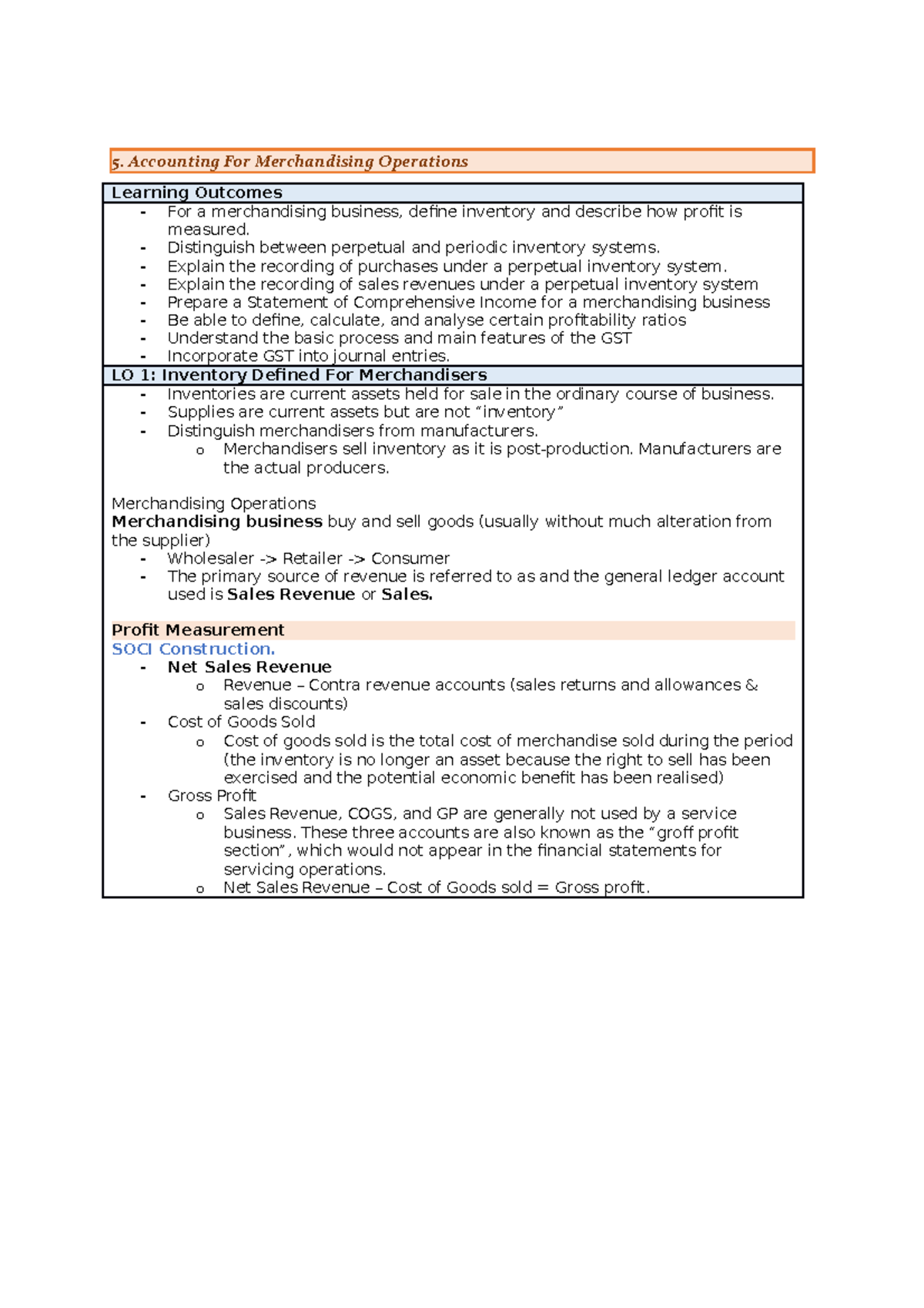 5. Accounting for Merchandising Operations - 5. Accounting For ...