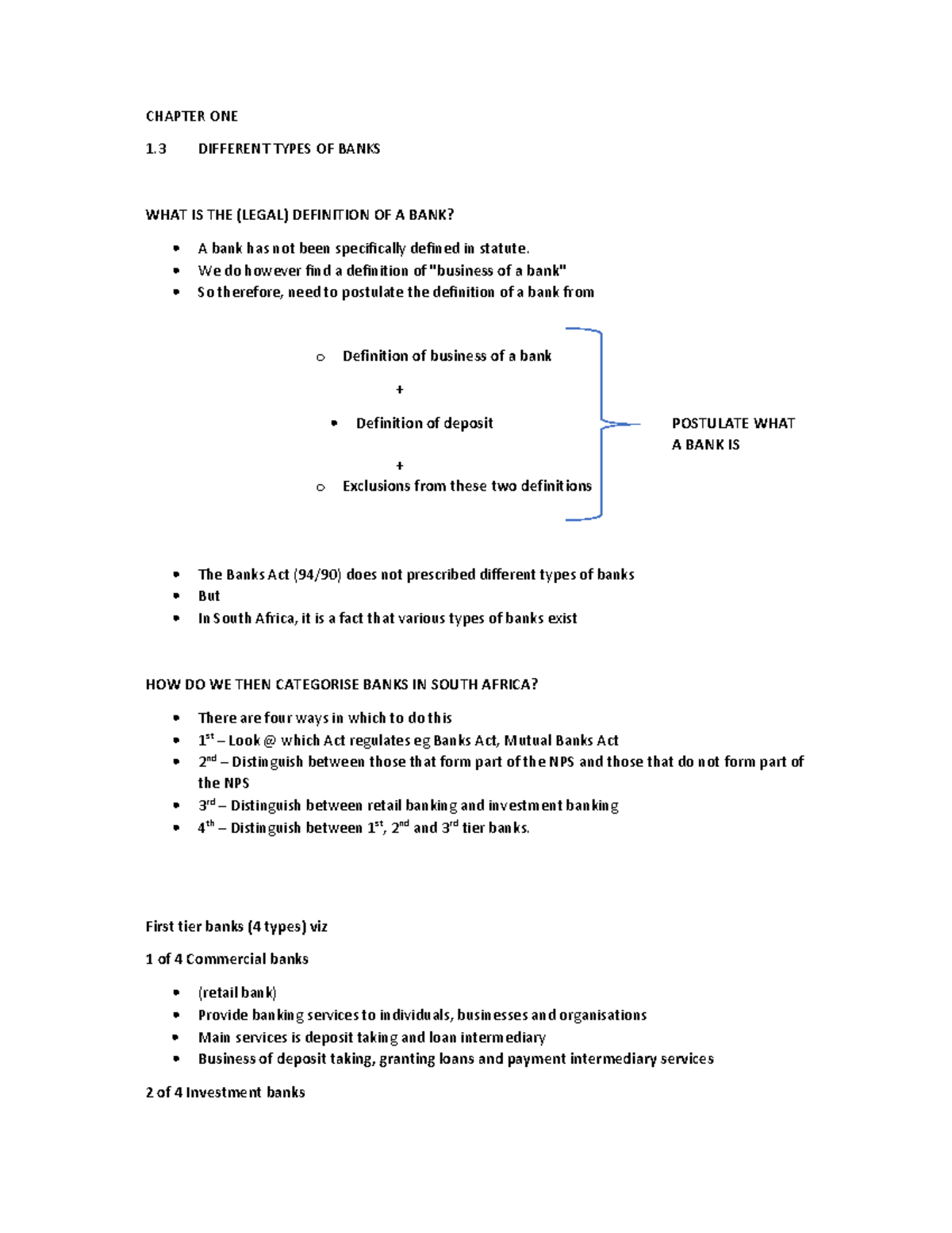Notes TO Slides AND Classes 1.3 - 1 - CHAPTER ONE 1 DIFFERENT TYPES OF ...