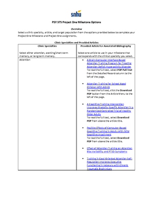 PSY 355 Project One - Assignment - PSY 355 Project One Part One ...
