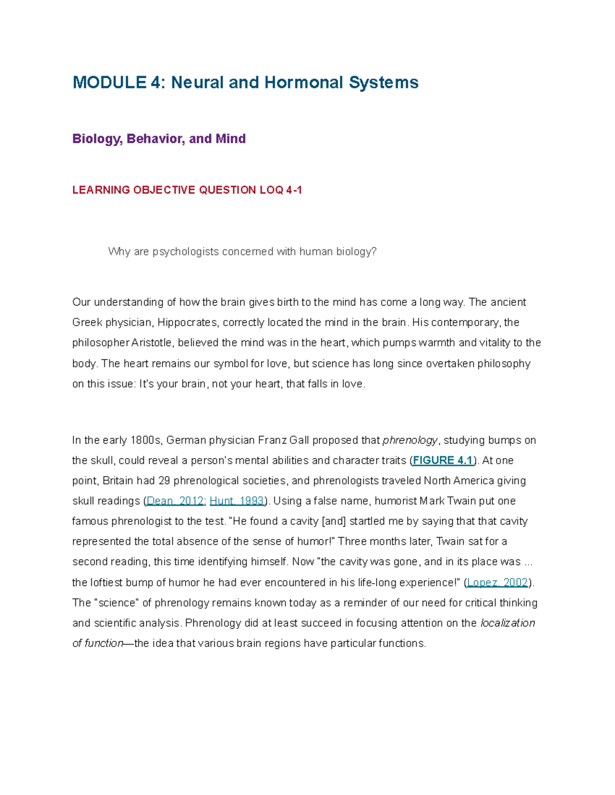 Module 4 Neural and Hormonal Systems - MODULE 4: Neural and Hormonal ...