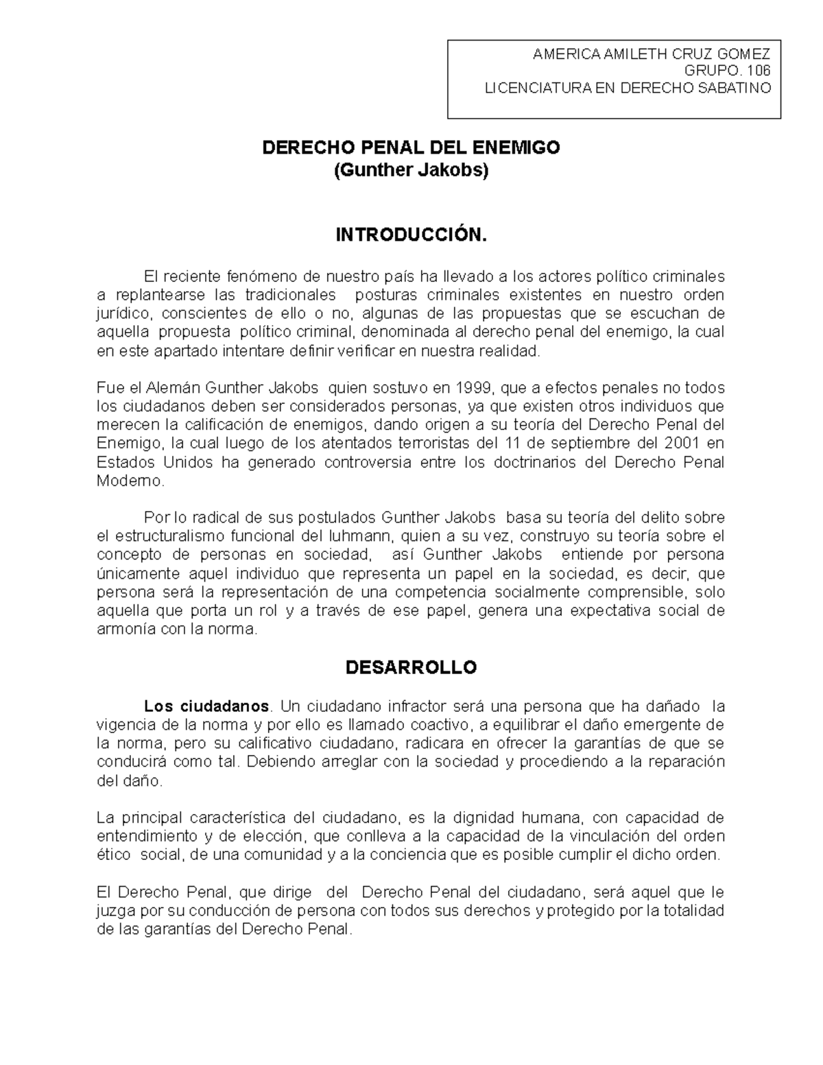 Derecho Penal DEL Enemigo - 06 DERECHO PENAL DEL ENEMIGO (Gunther ...