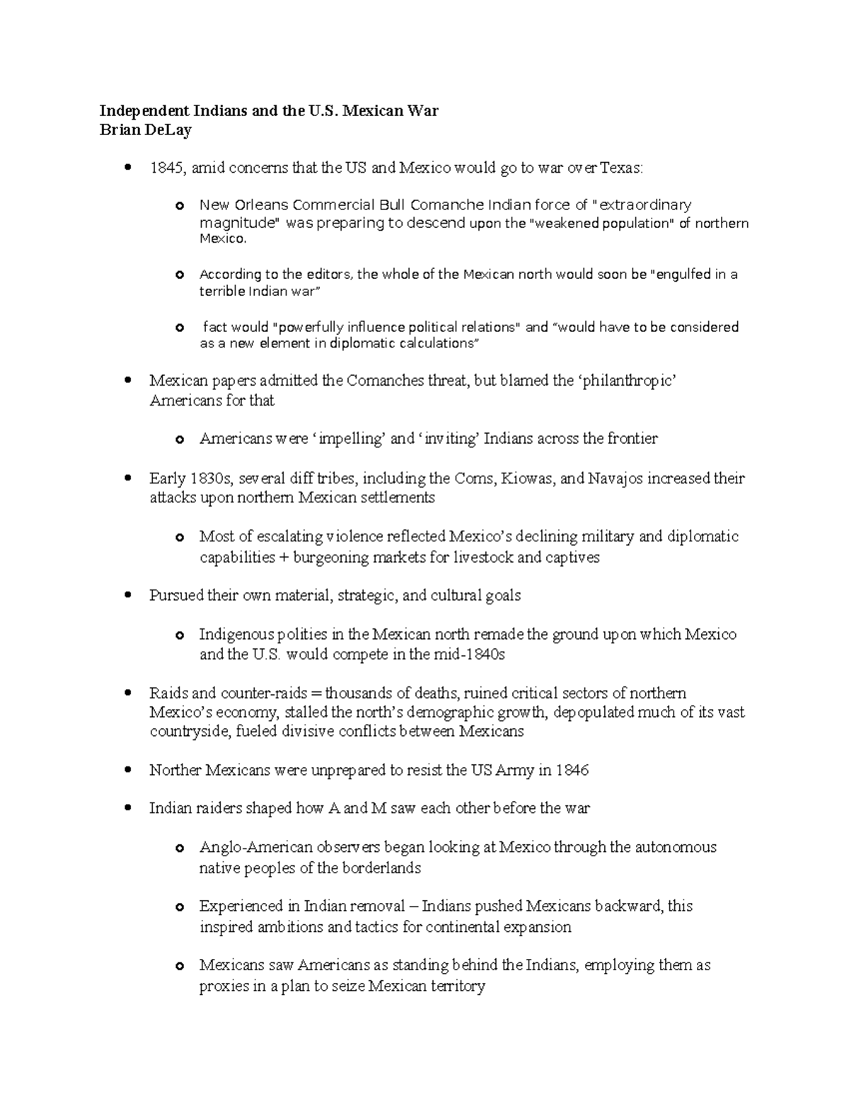 Manifest Destiny and U.S. War with Mexico - Independent Indians and the ...