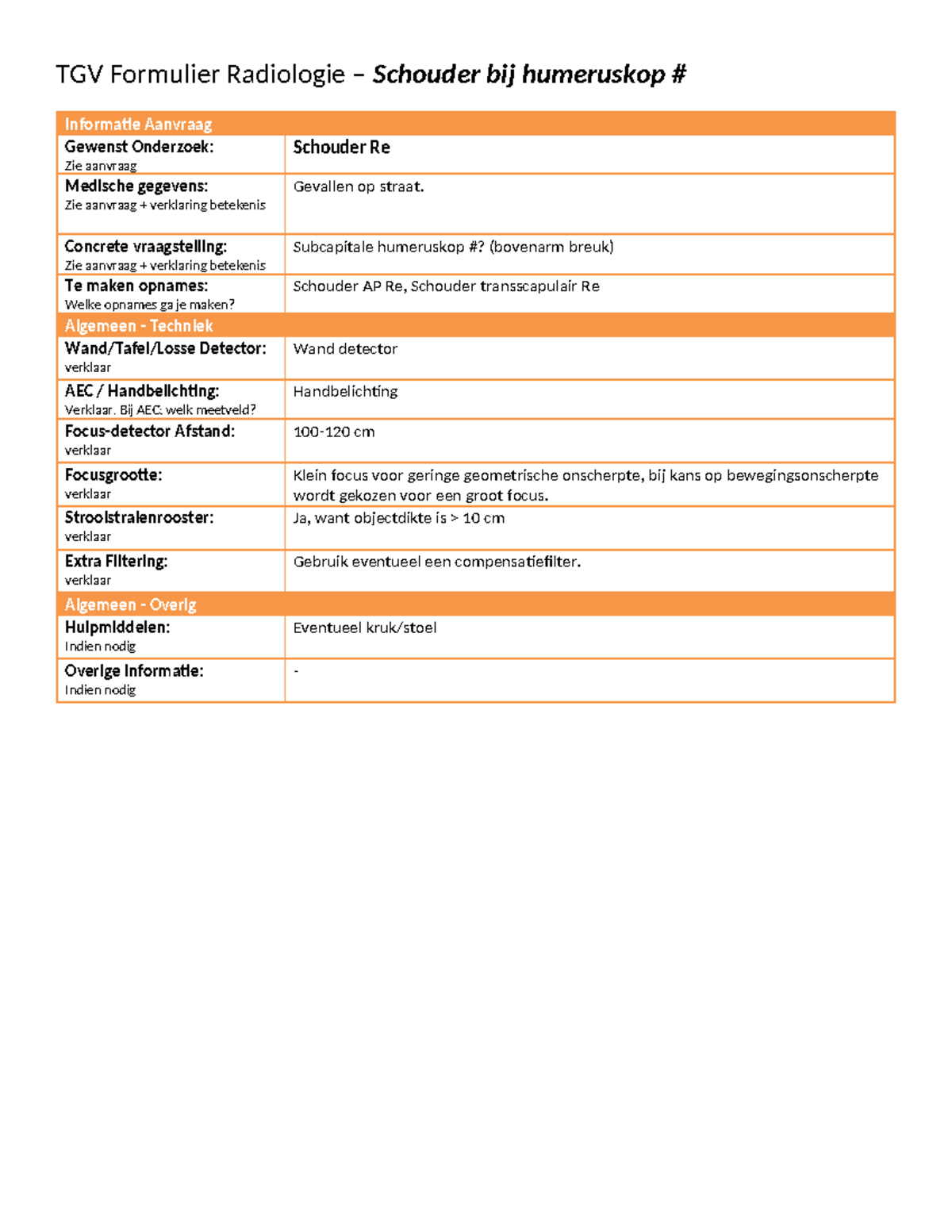 TGV-formulier Schouder bij subcapitale humerus # - TGV Formulier ...