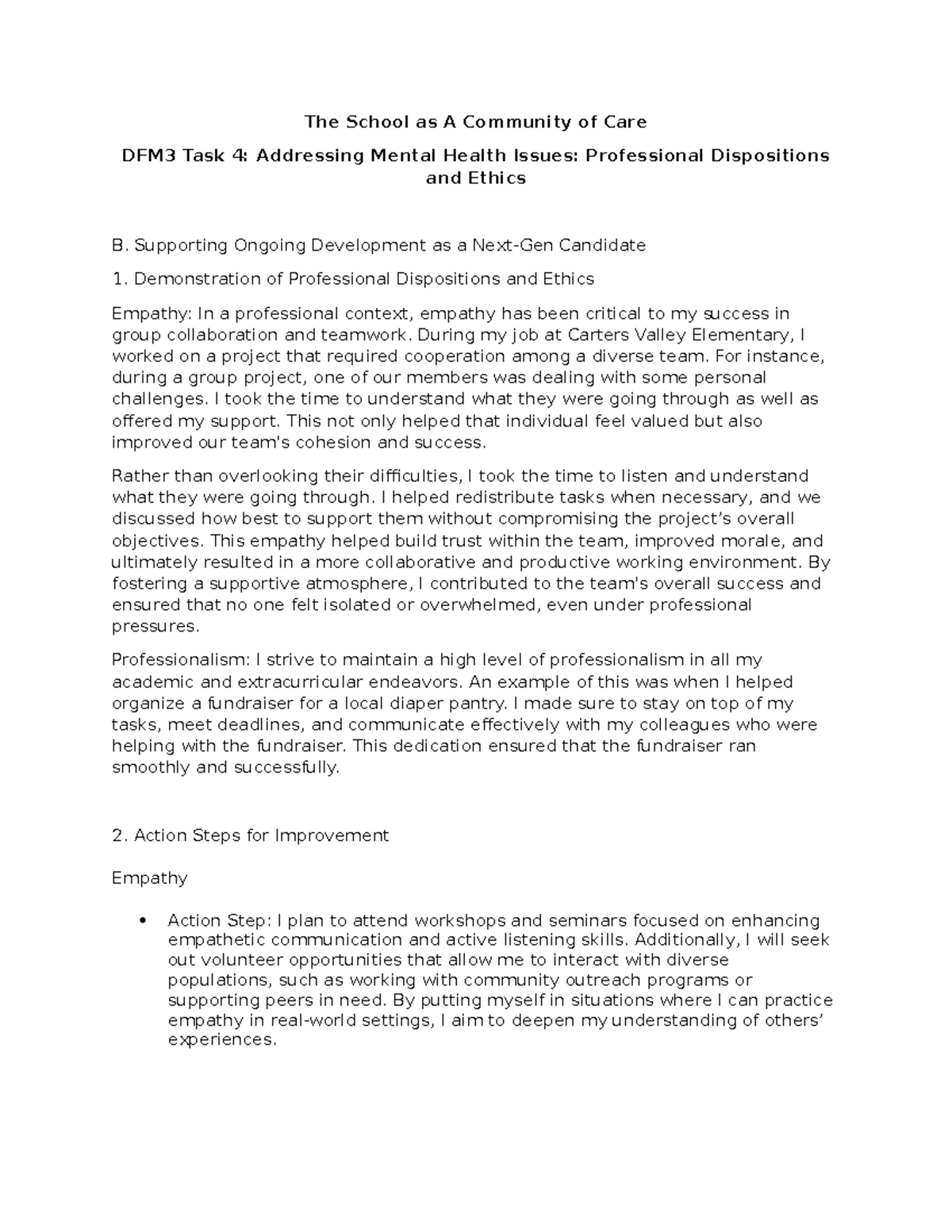 Task 4 d090 class - The School as A Community of Care DFM3 Task 4 ...