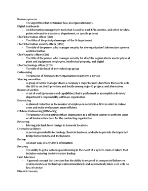 Lesson 5 vocab - Lesson 5 Vocab Records - Also called rows, groups of columns in a database ...