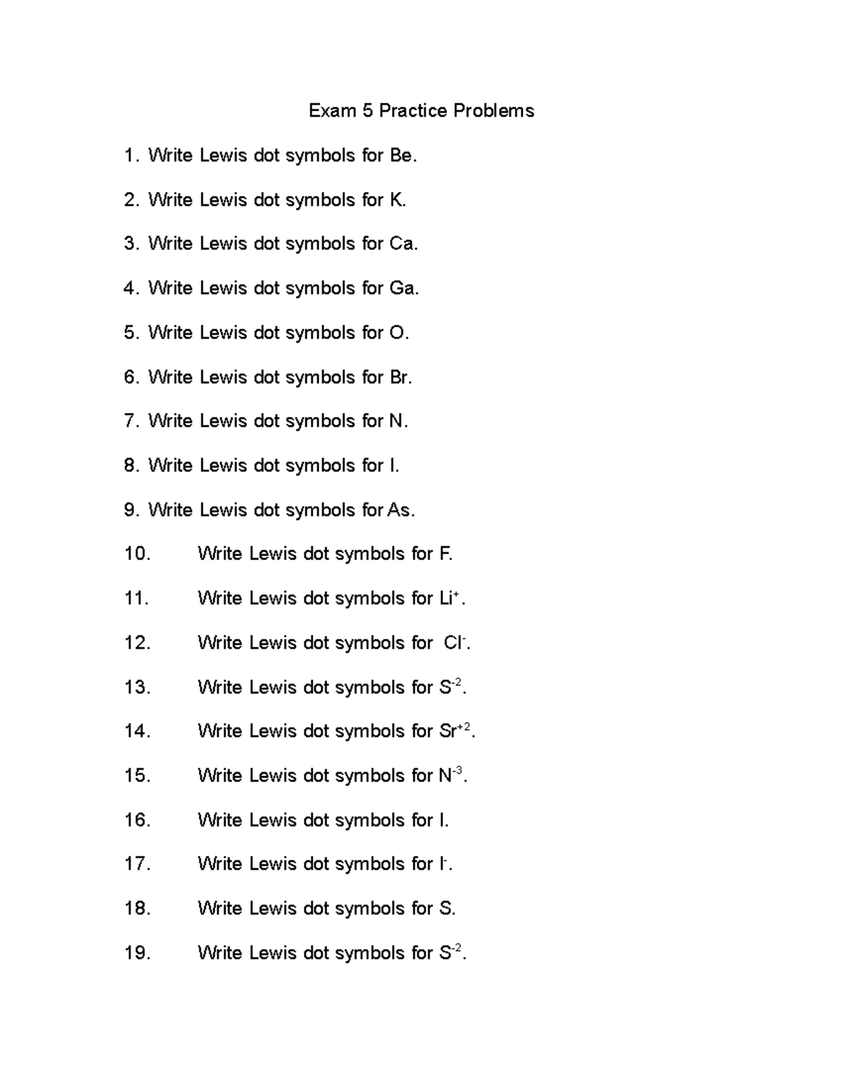 1411Exam 5 Practice Problems - Chapters 9 and 10 - Exam 5 Practice ...