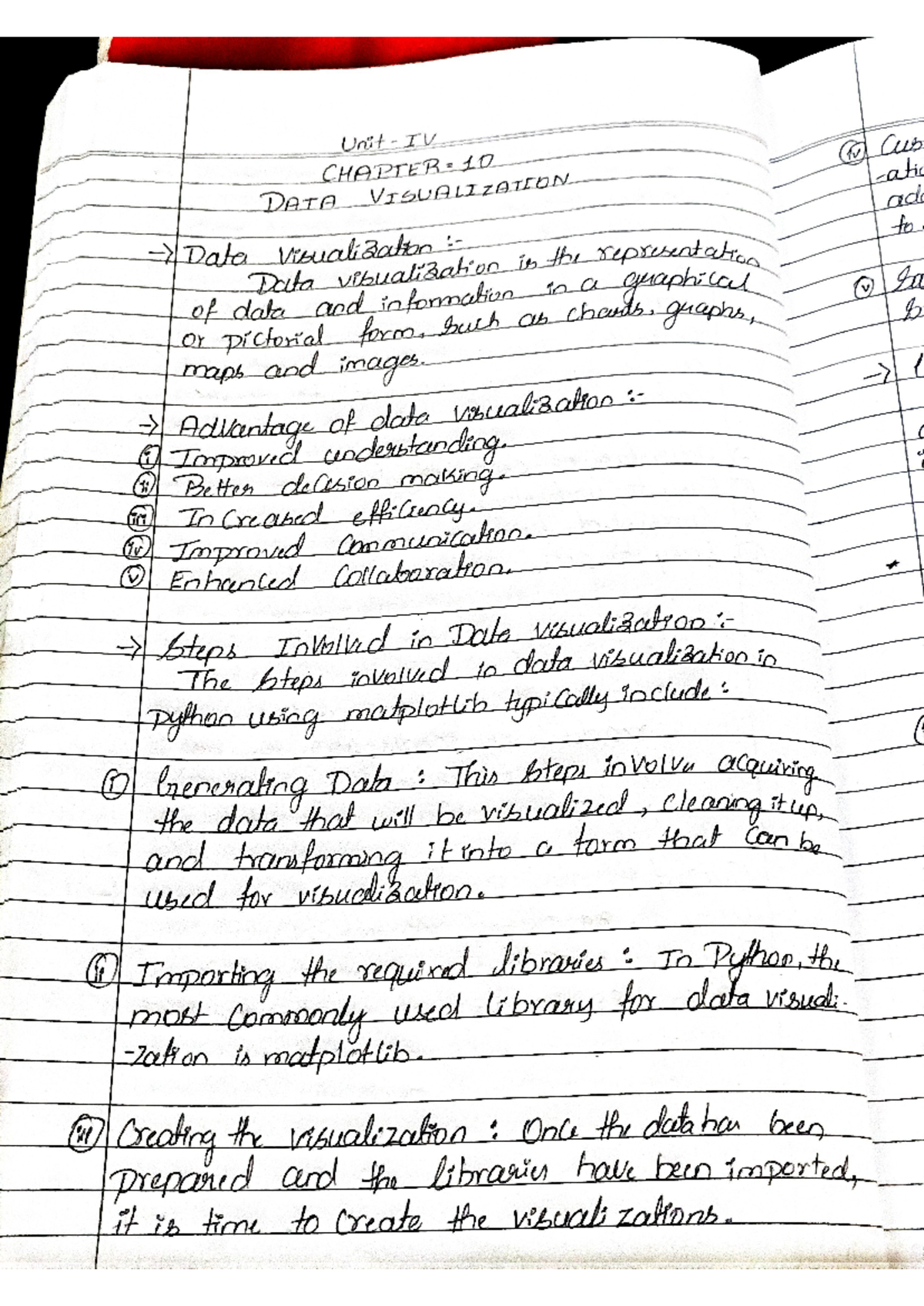 Chapter -10.python programming - Unit IV CHAPTER 10 DATA VISUALIZATION Data vibualization is the ...