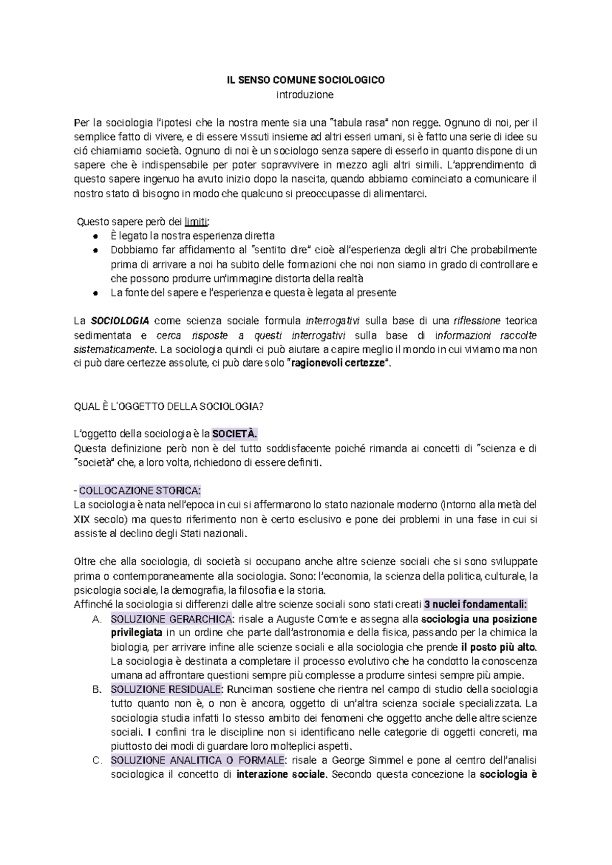 IL Senso Comune Sociologico introduzione - IL SENSO COMUNE SOCIOLOGICO ...