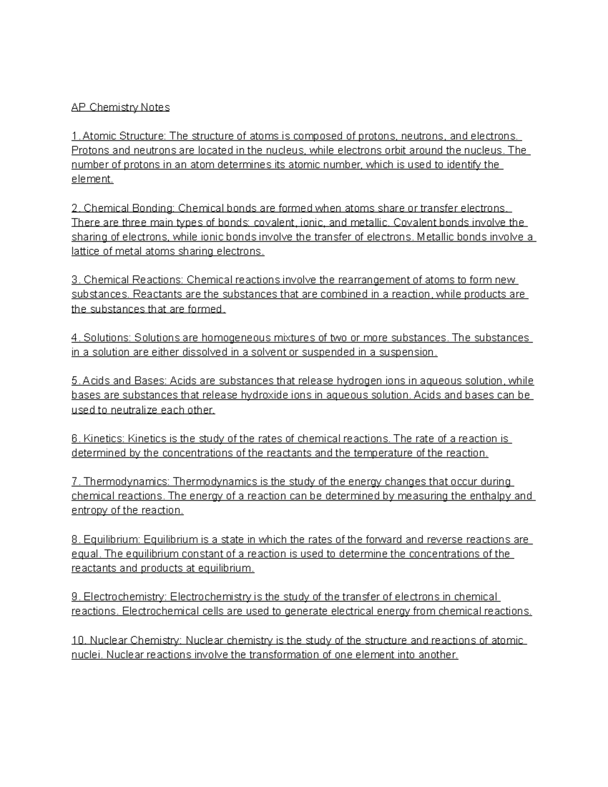 Chem - chem - AP Chemistry Notes Atomic Structure: The structure of ...