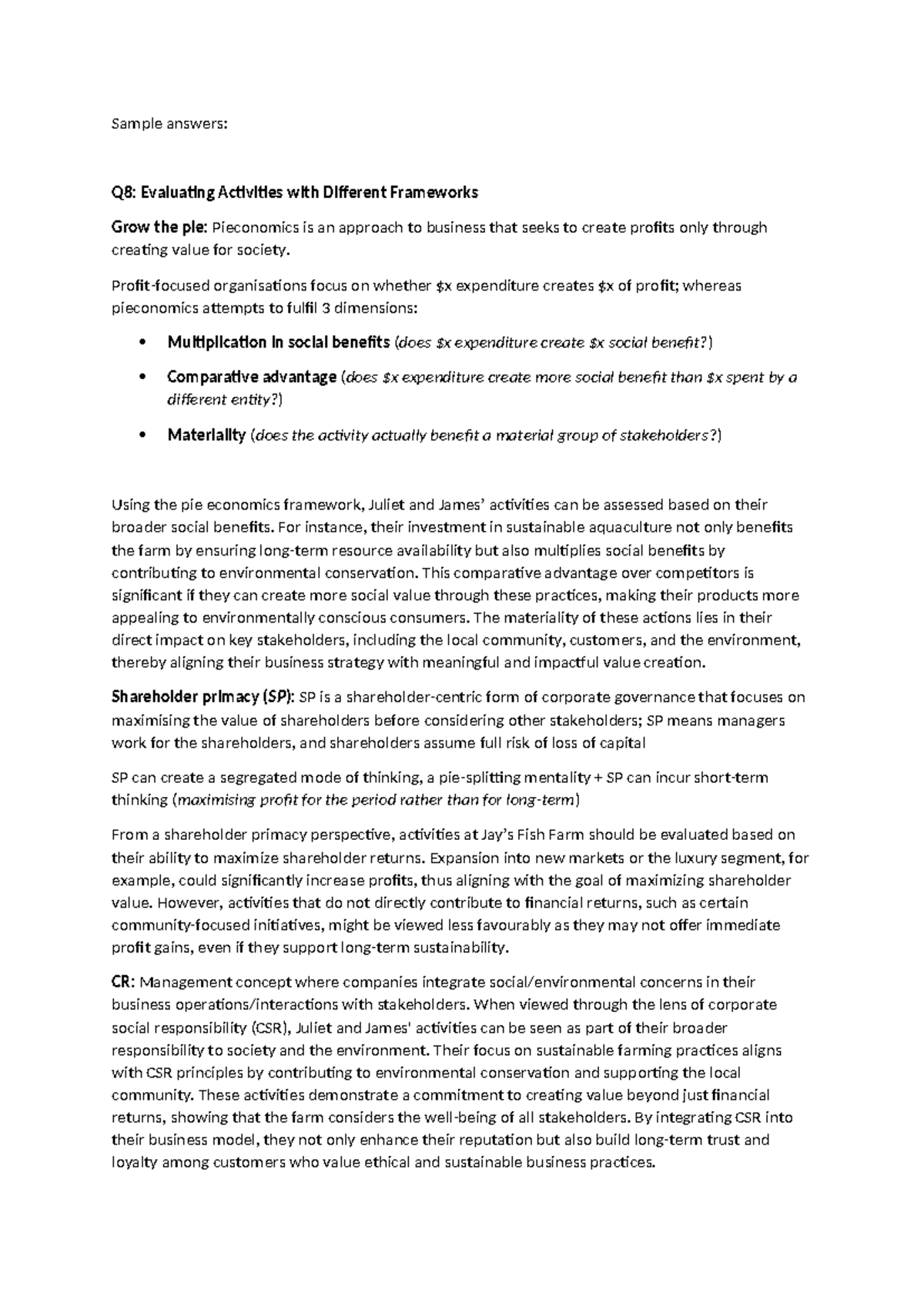 Sample answers - Practice materials - Sample answers: Q8: Evaluating ...