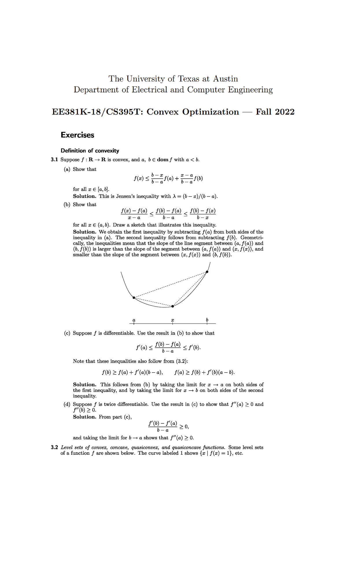 Convex practice 28 - The University of Texas at Austin Department of ...