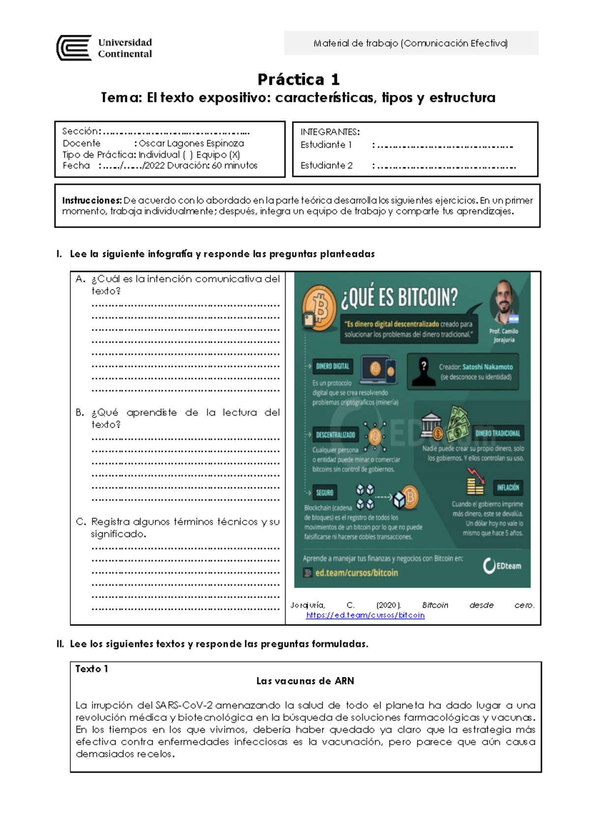 Practica 1 texto expositivo carcateristicas tipos estructura - Pr·ctica 1 Tema: El texto ...