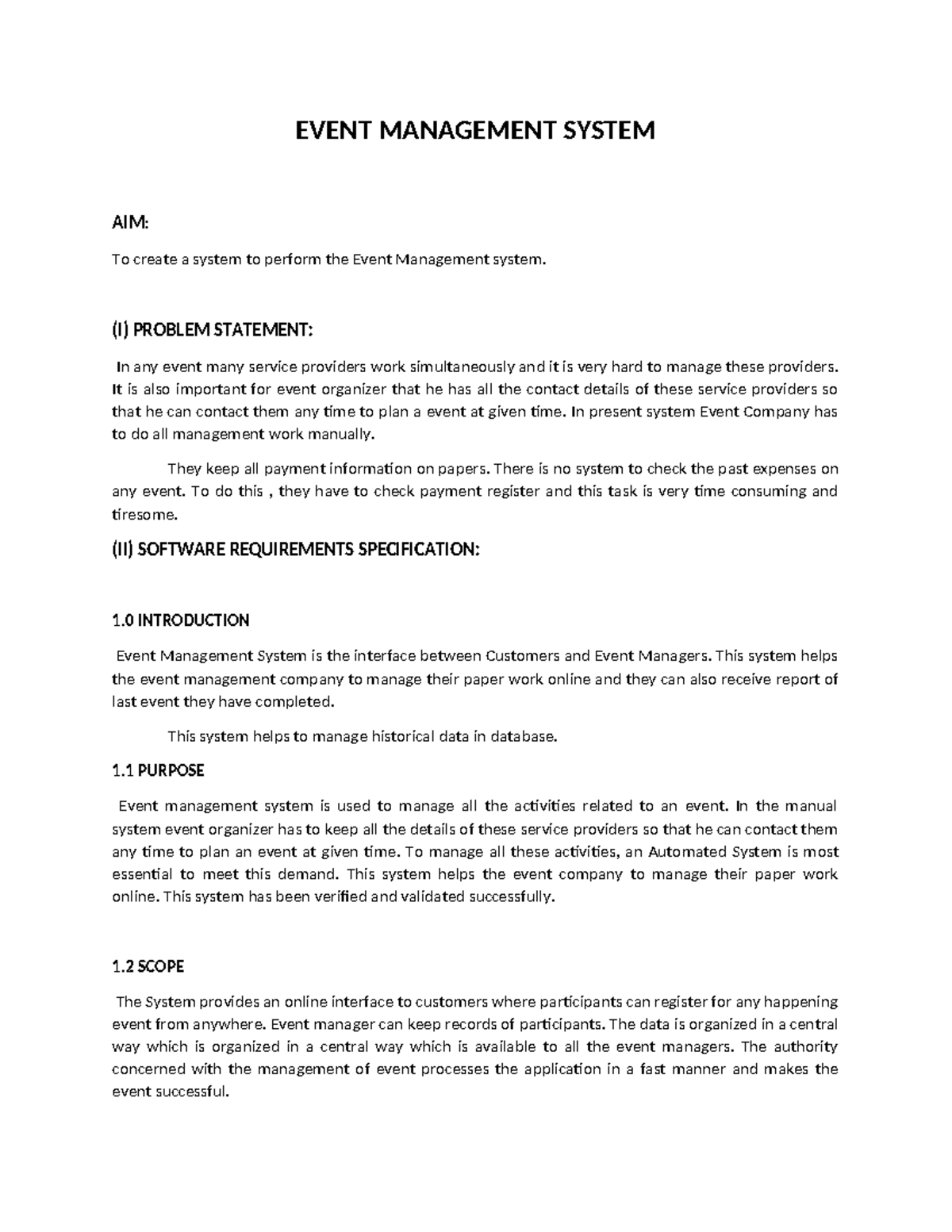 522216057 Event Management System - EVENT MANAGEMENT SYSTEM AIM: To ...