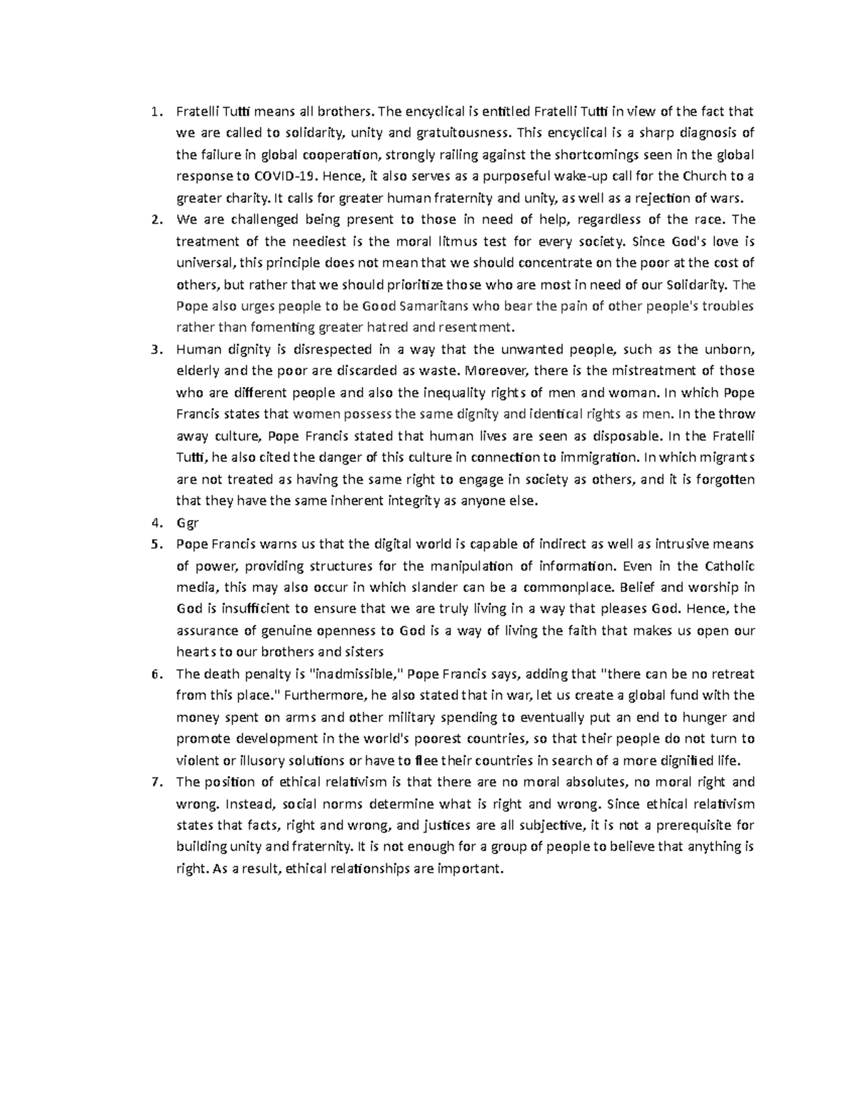 Fratelli Tutt - STUDY - Fratelli Tutti means all brothers. The ...