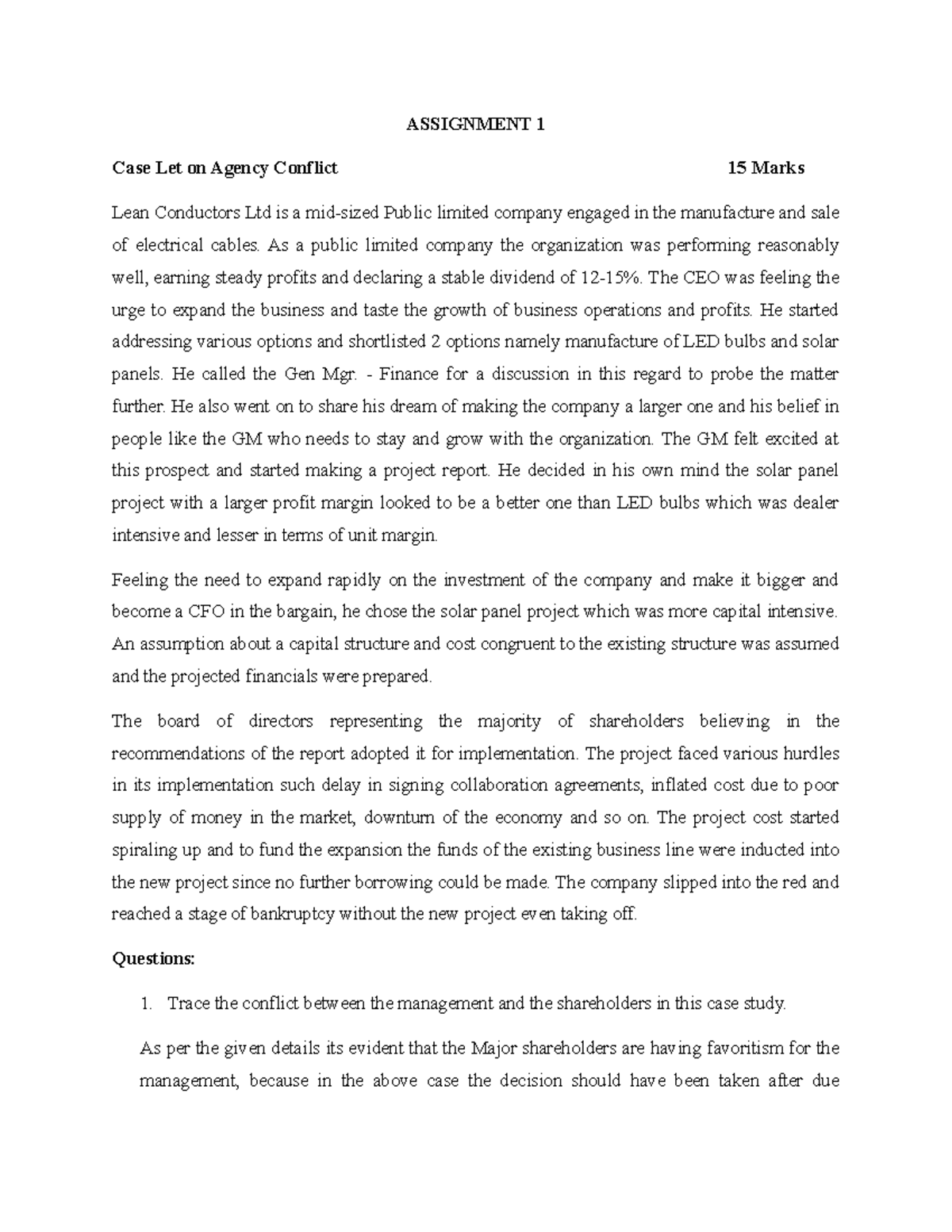 CF Assignment 2021 answered with answers and questions and with relevant explanation ...