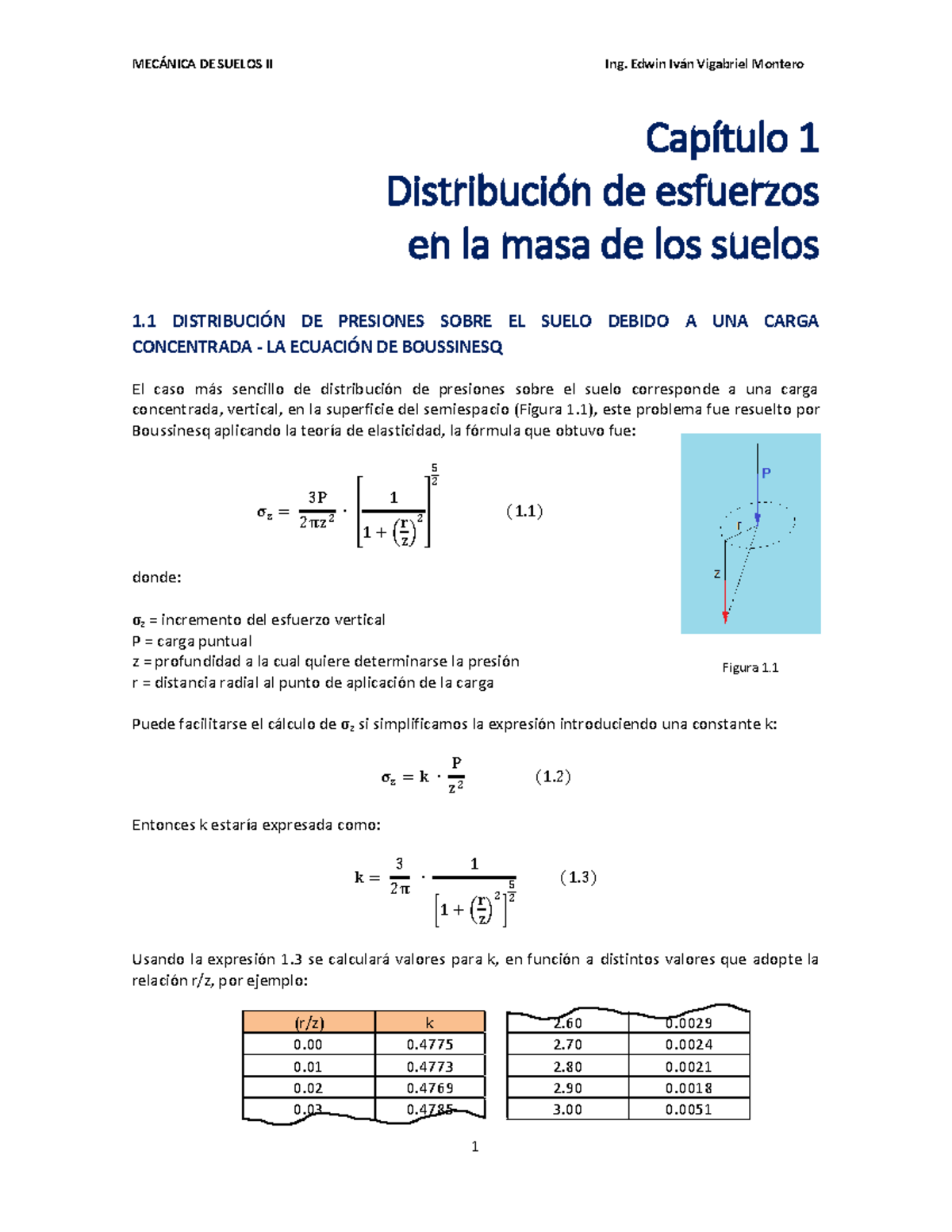 Cap1 Esfuerzos EN LA MASA DE LOS Suelos Lección - Capítulo 1 Distribución de esfuerzos en la ...