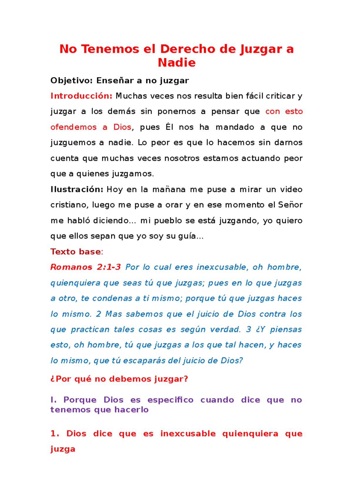 No Tenemos el Derecho de Juzgar a Nadie - No Tenemos el Derecho de ...