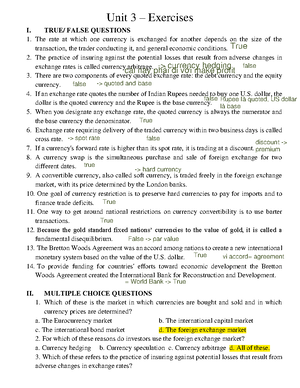 Unit 5 - Exercises to sts - Unit 5 – Exercises PART ONE I. Match the terms with their definition ...