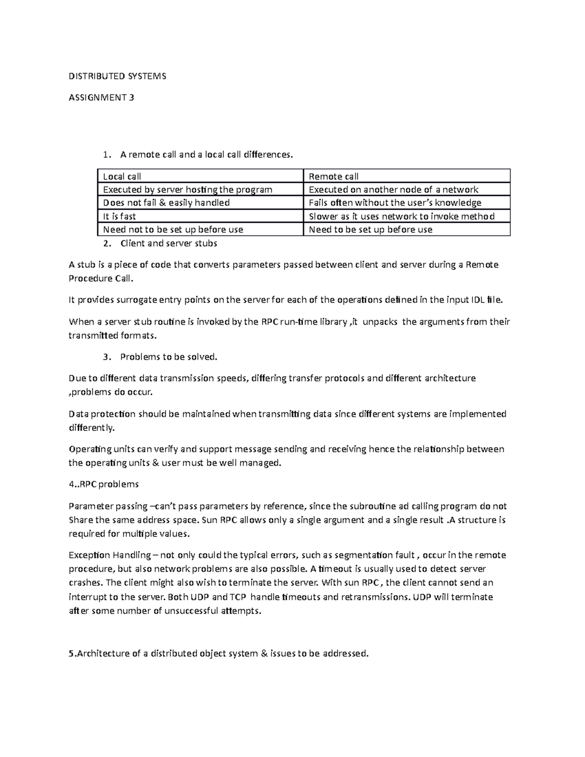 Distassignment 3 - answers to practice questions - DISTRIBUTED SYSTEMS ...