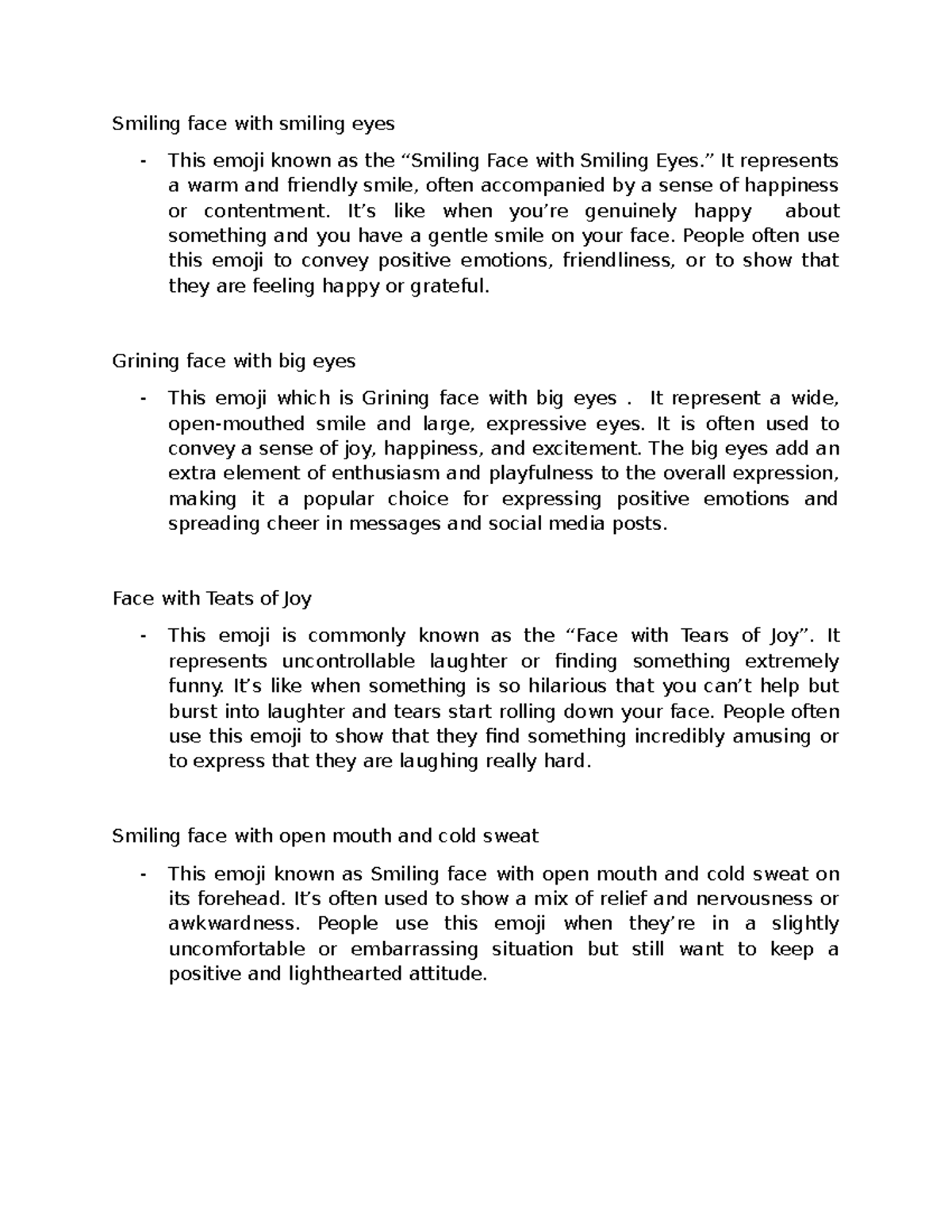 Emoji - Lecture notes - Smiling face with smiling eyes - This emoji ...