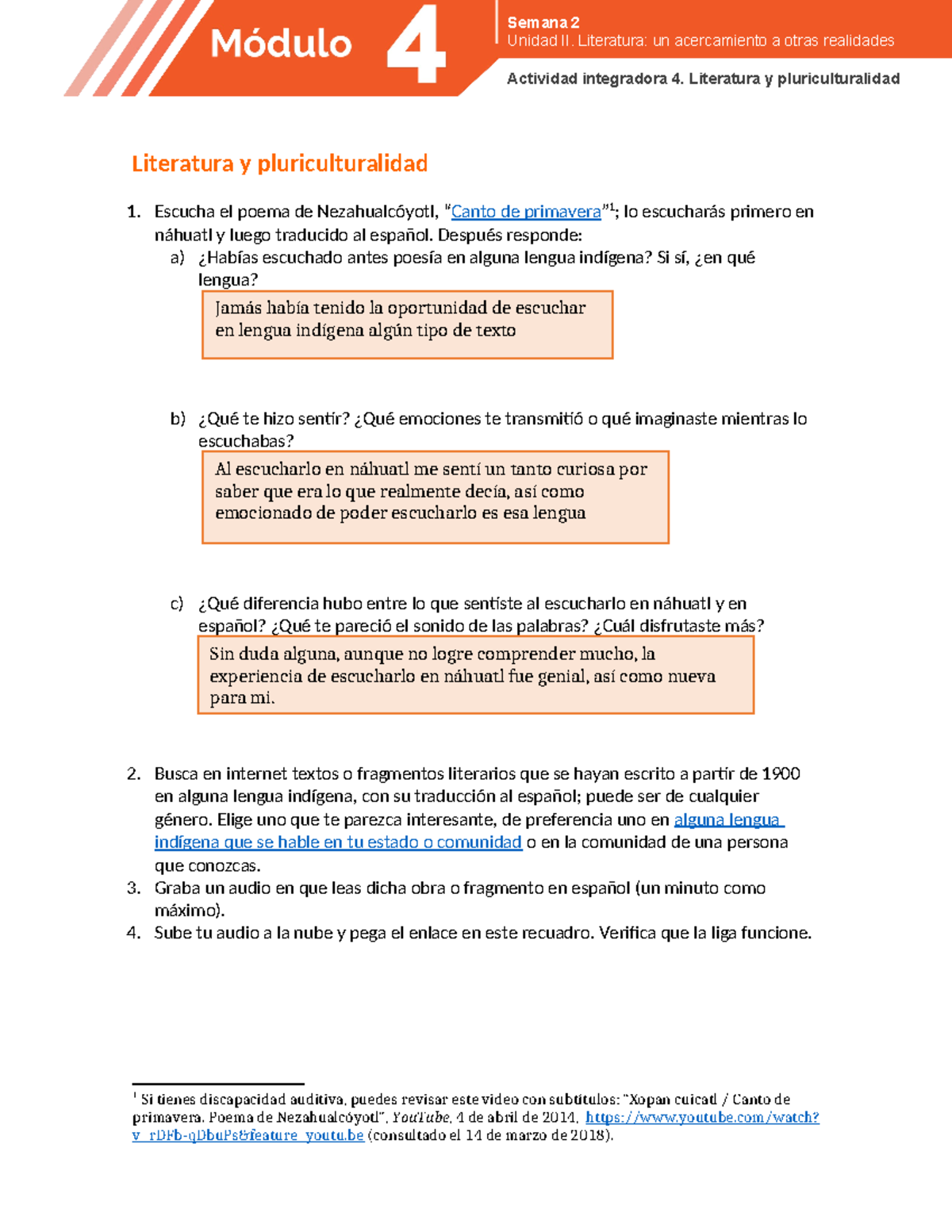 Mujica Romero Maricela M4S2AI4 - Semana 2 Unidad II. Literatura: un ...