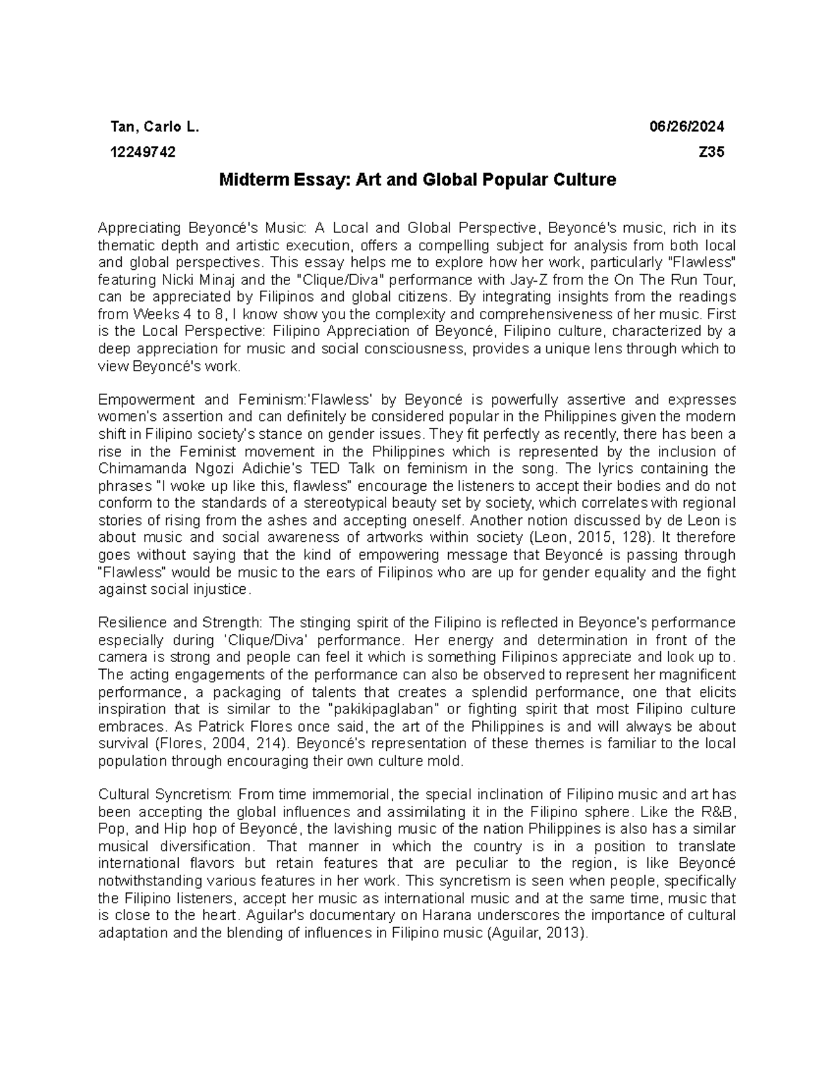 Midterm Essay- for geartap - Tan, Carlo L. 06/26/ 12249742 Z Midterm ...