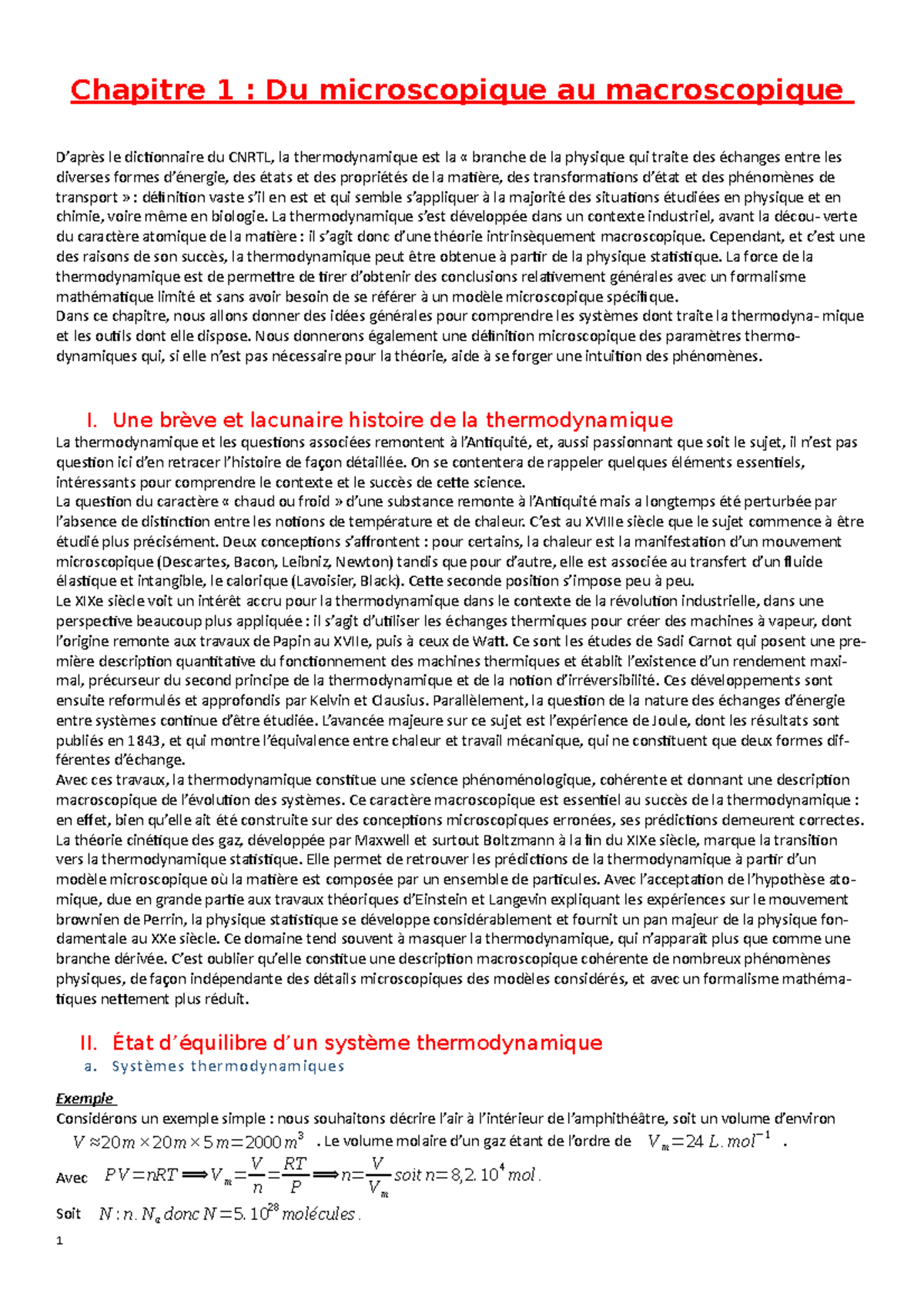 Du microscopique au macroscopique - Chapitre 1 : Du microscopique au ...