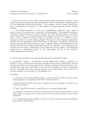 Assignment 2 - Suangco - Phoebe Keith Suangco BSA 3A Accounting Info ...