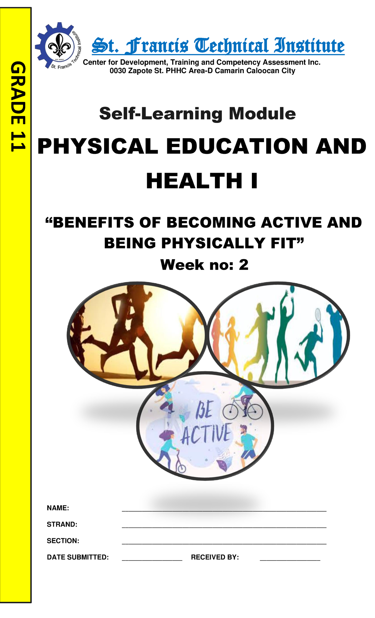 WEEK-2 Physical Eeucation AND Health I- Module FOR G11 - xxx NAME ...