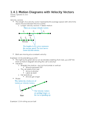 1.5.3 Examples of Motion Diagrams - 1.5 Examples of Motion Diagrams ...