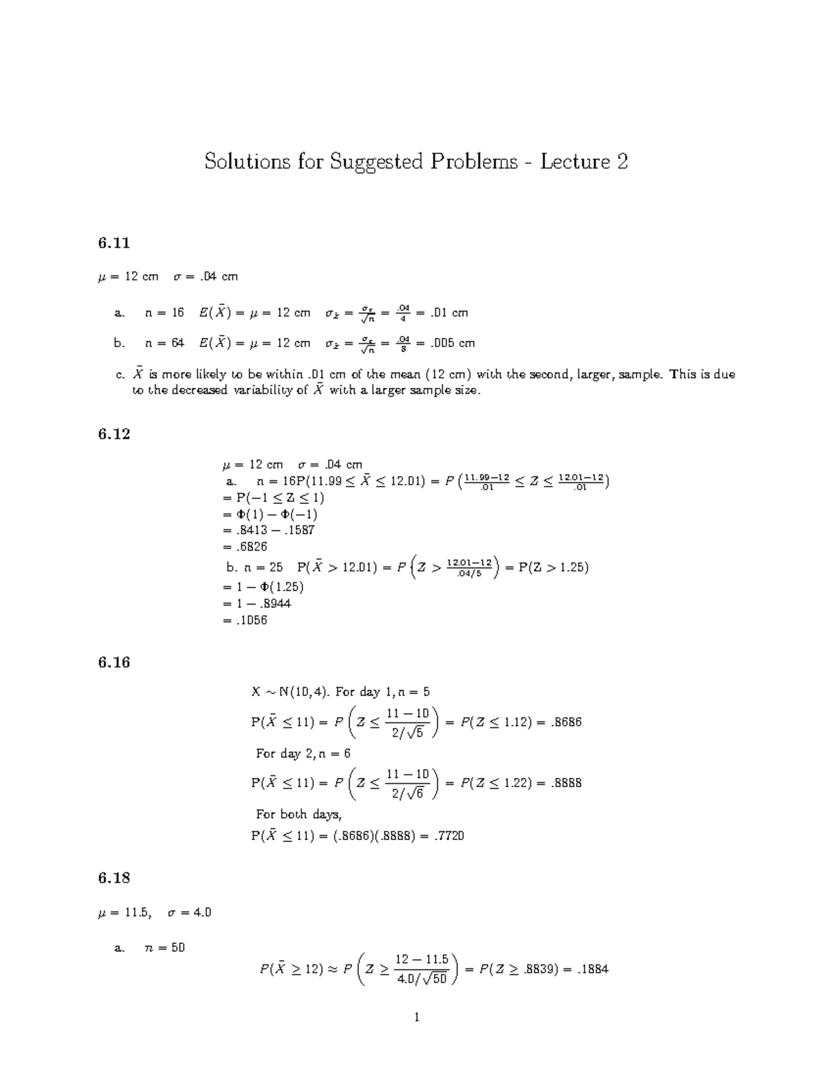 Sol lec2 - solutions to practice problems - Solutions for Suggested ...