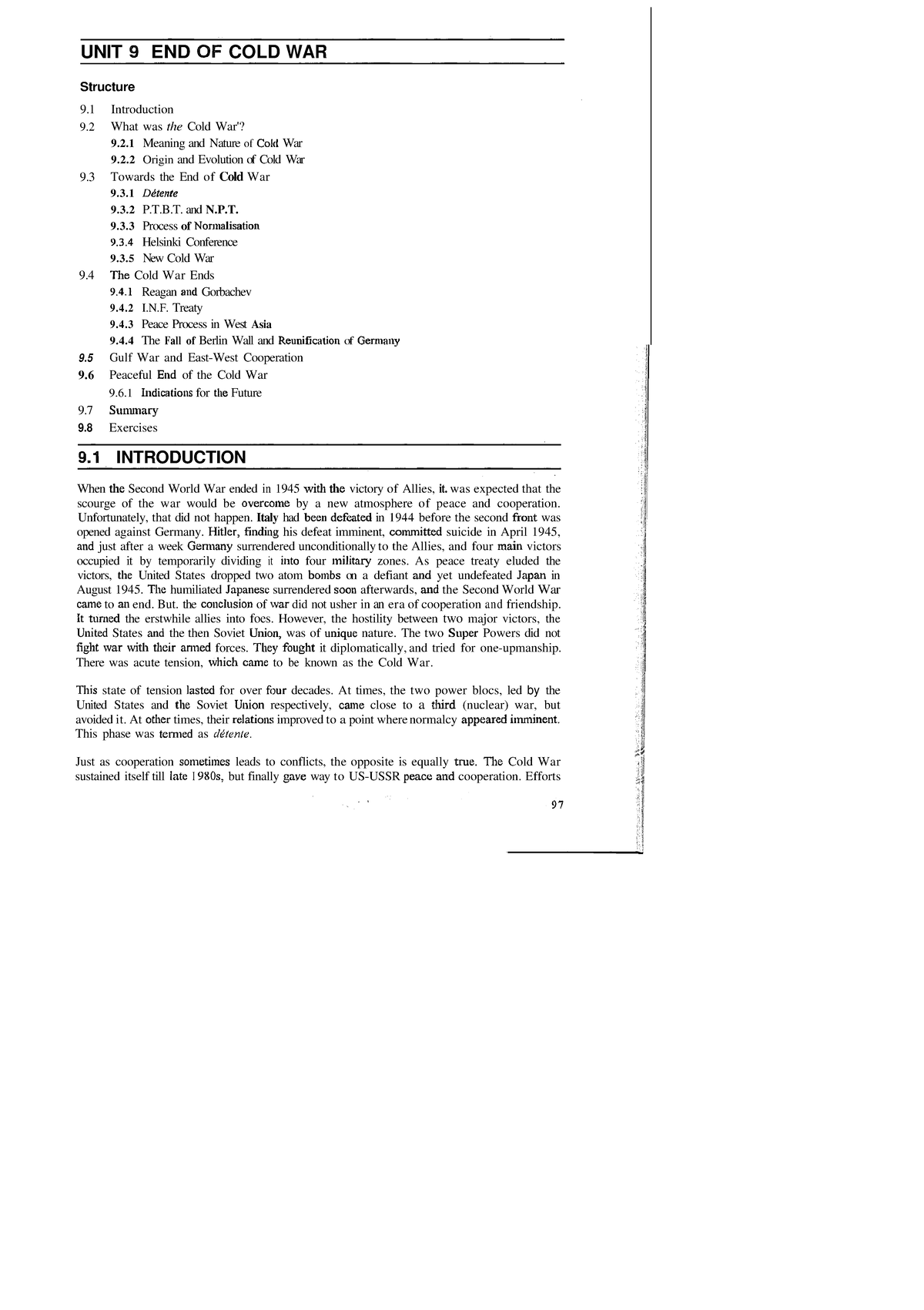 What was the cold war and End of cold war - UNIT 9 END OF COLD WAR ...