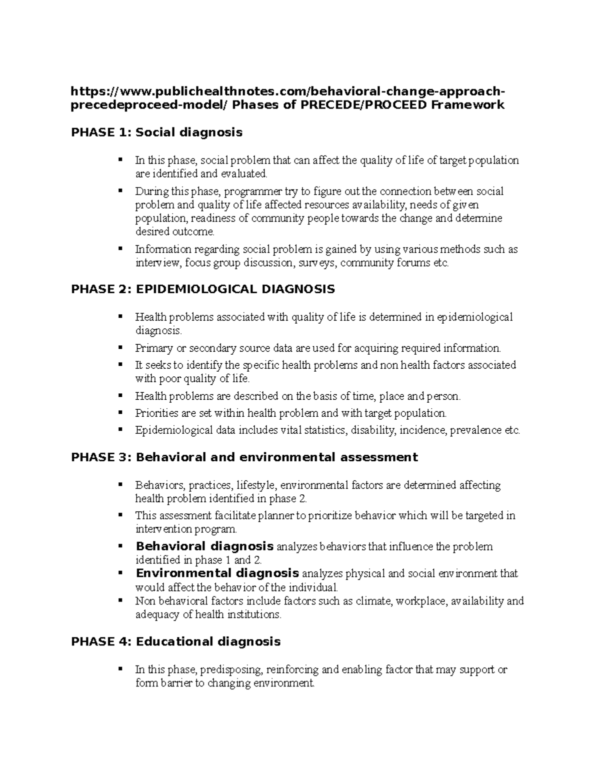 The PRECEDE–PROCEED model is a cost–benefit evaluation framework ...
