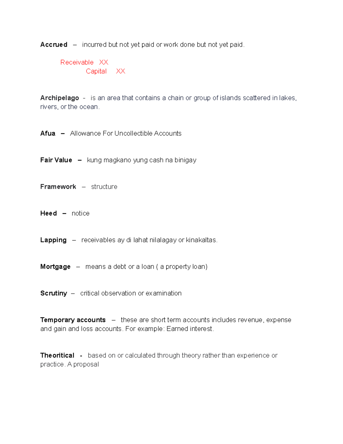 Glossary - cuydjtvfj - Accrued – incurred but not yet paid or work done ...