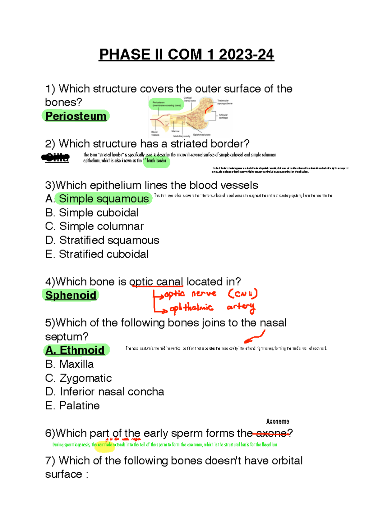 Com 1 questions phase 2-1 - PHASE II COM 1 2023- 1) Which structure ...