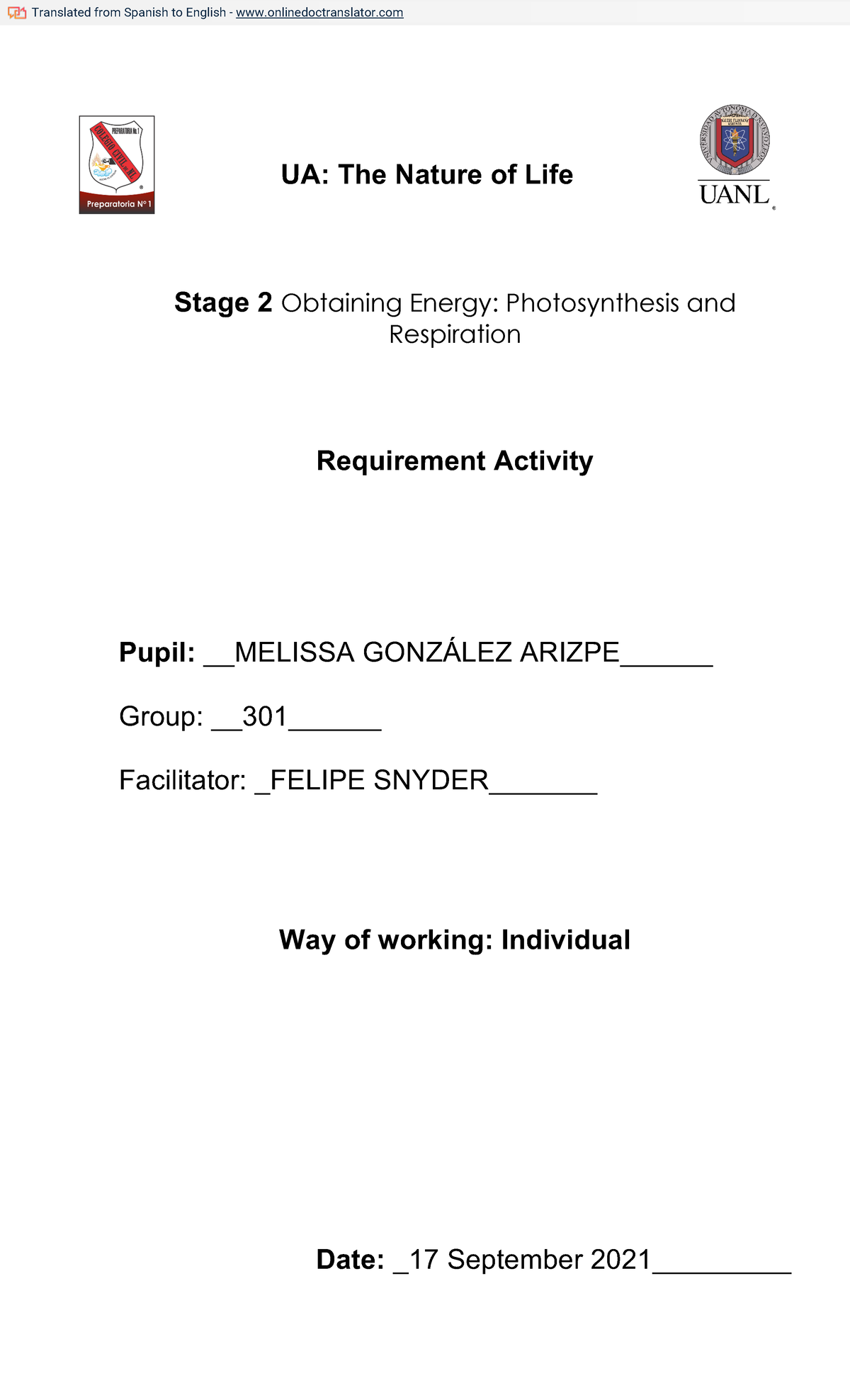 MGA AR Stage 2 LNd V - resumen - UA: The Nature of Life Stage 2 ...