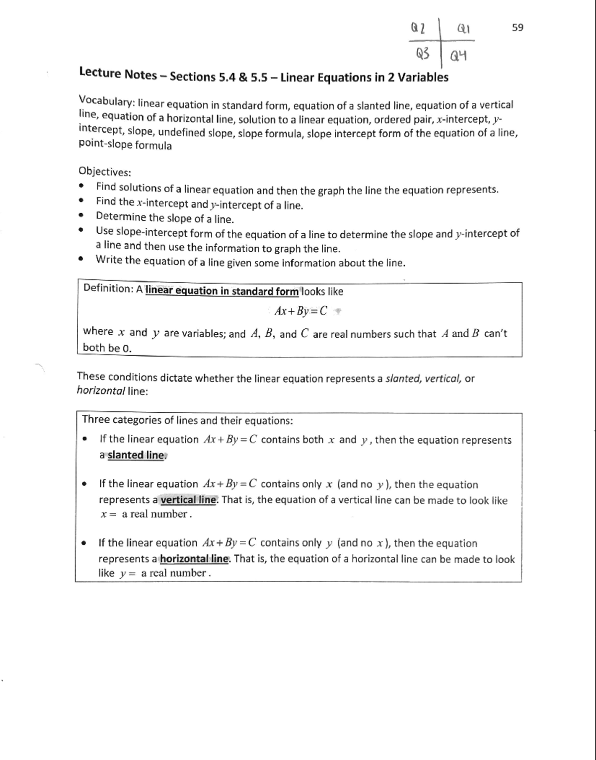 Linear equations - MAC1105 - Studocu